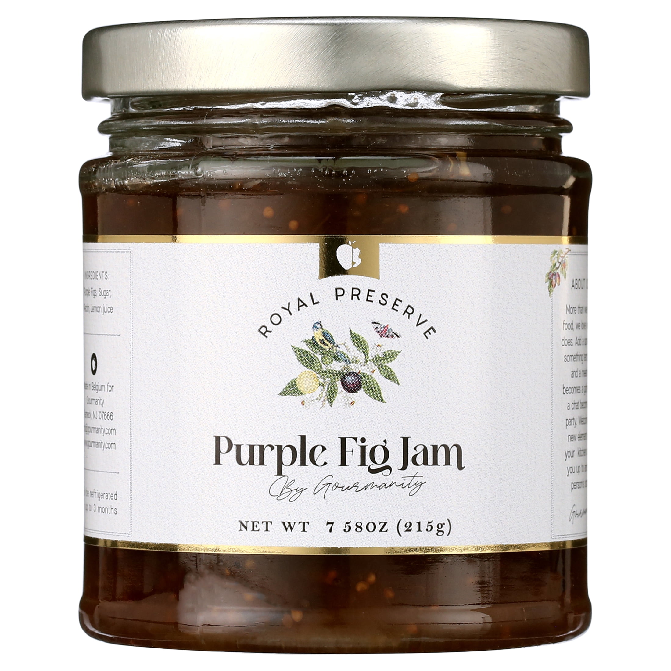 Gourmanity Authentic Belgian Fig Jam Spread, Royal Preserve, 7.58oz Jar ...