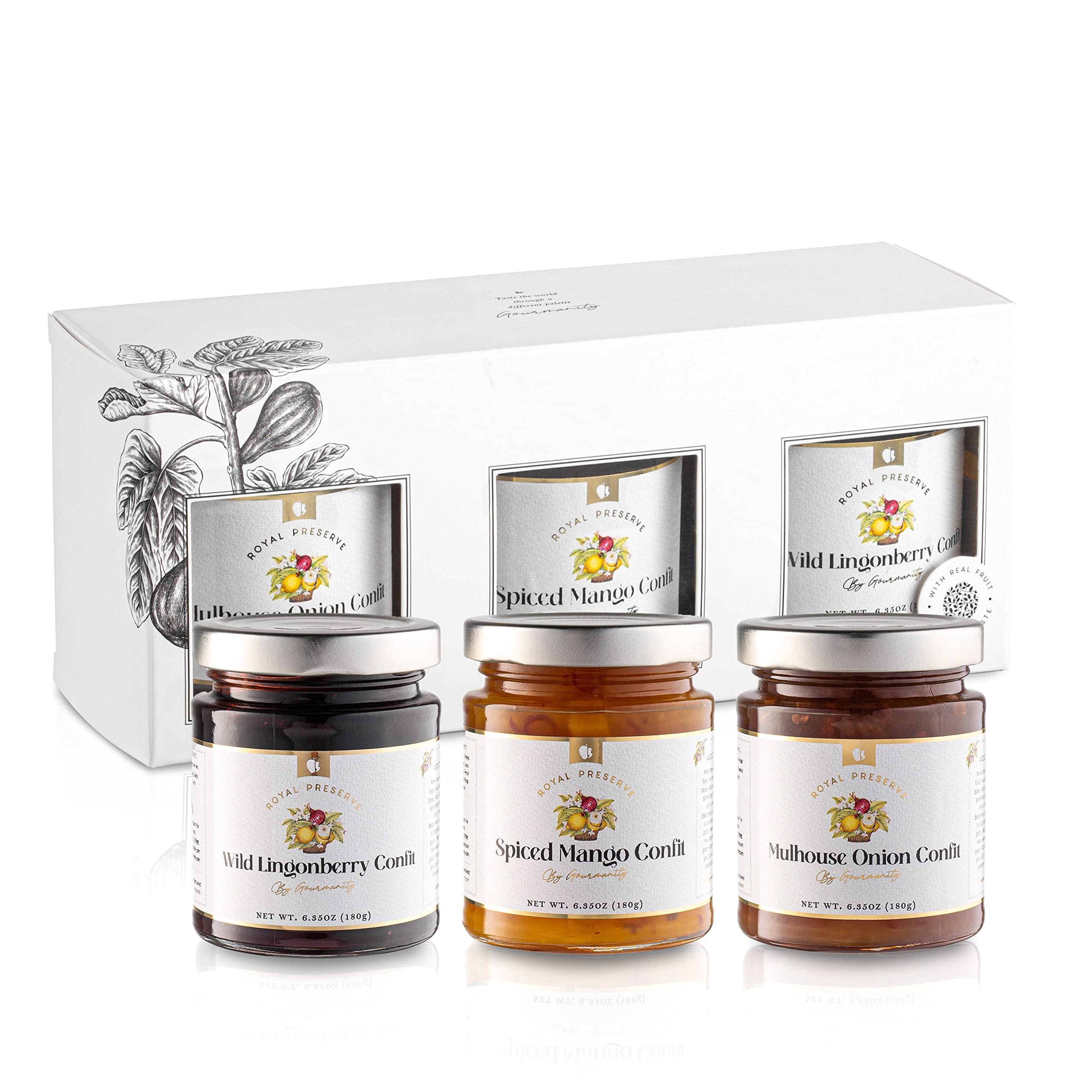 Gourmanity Savory Jam Gift BDF32 Set, Full Repertoire of Royal Preserve ...