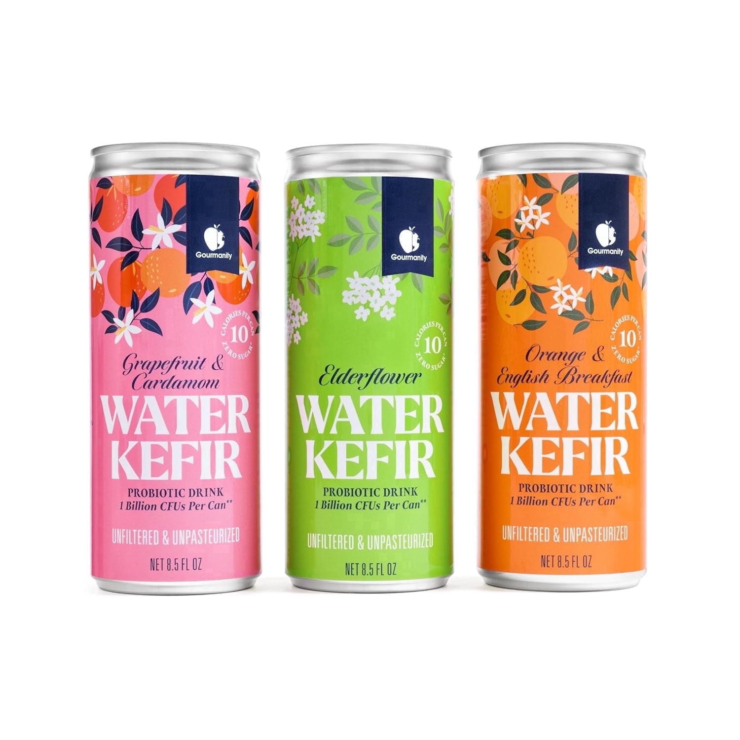 Gourmanity Water Kefir, Zero Sugar Shelf-Stable, Probiotic Drink to ...