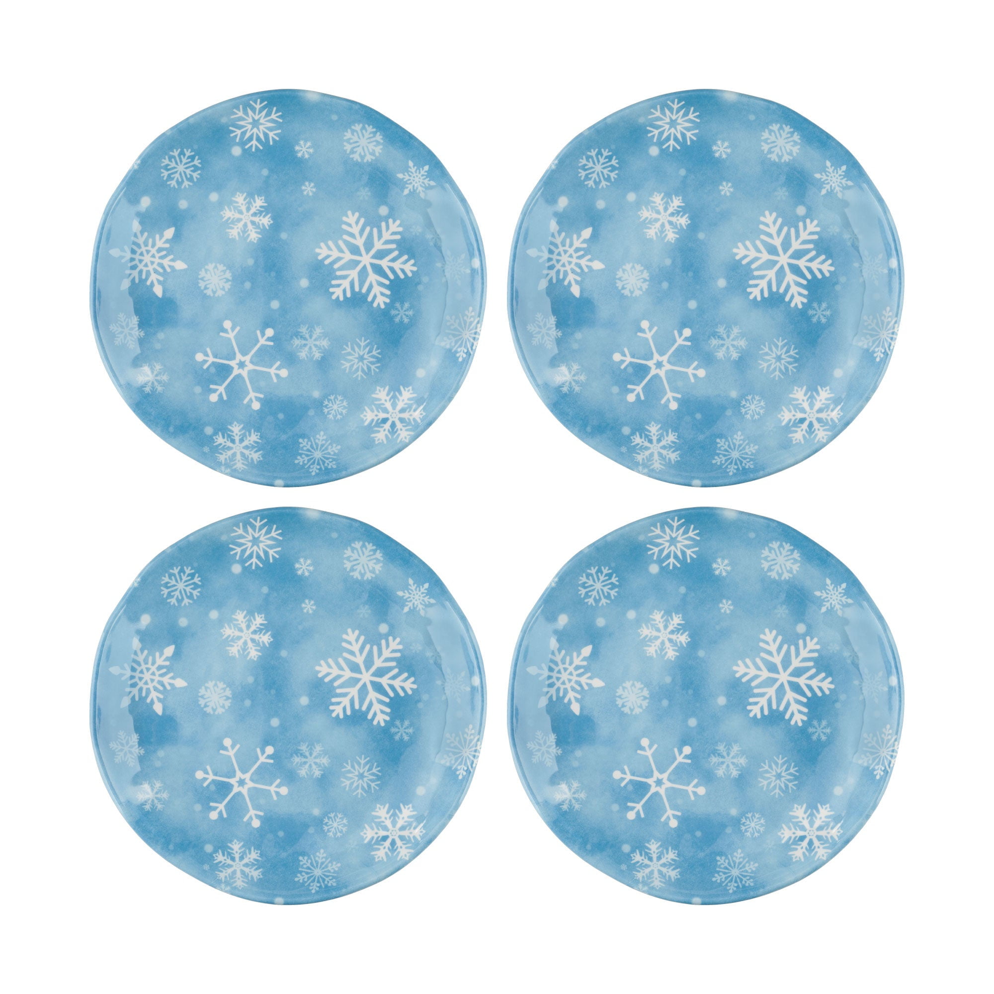 Supreme Housewares Snowflake Melamine Appetizer Plates, 4-Piece Set, 6 ...