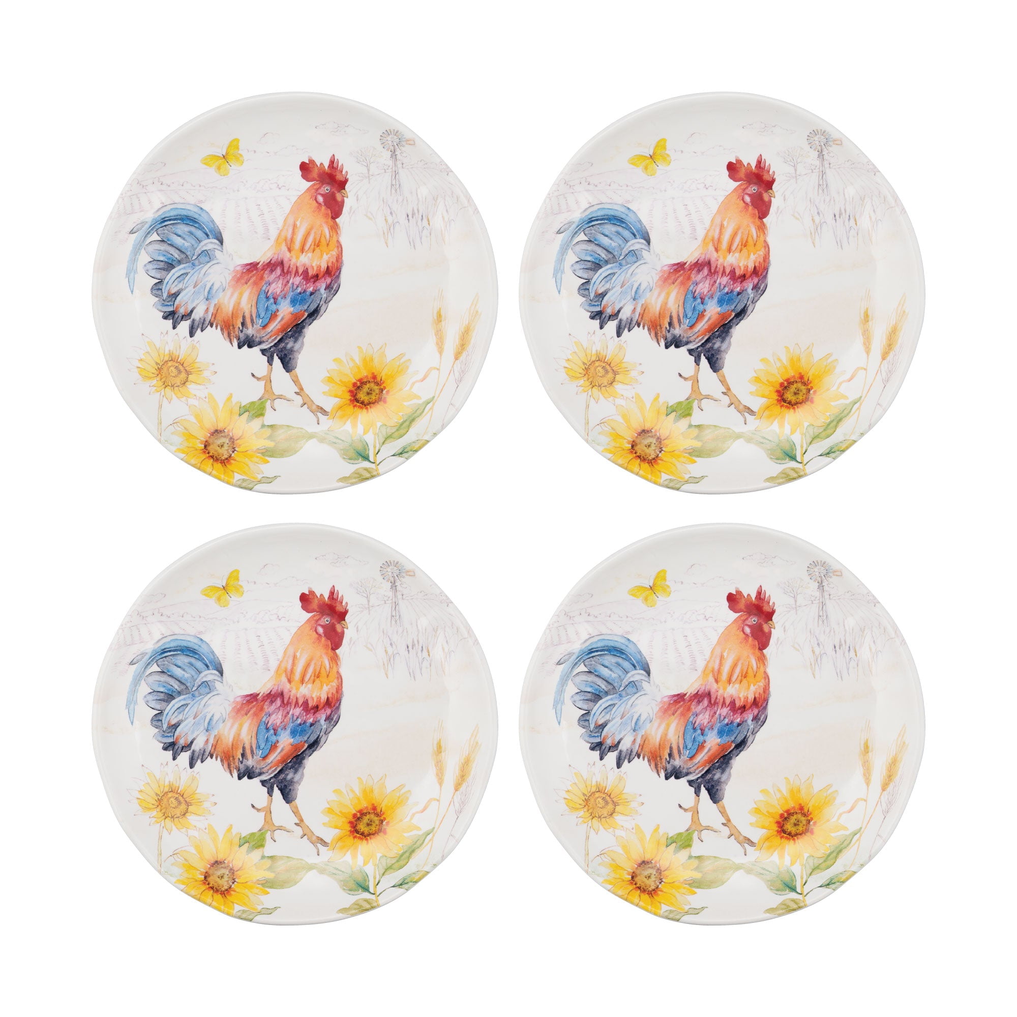 Gourmet Art 4-Piece 6 Inch Melamine Serving Plates Appetizer Plates ...