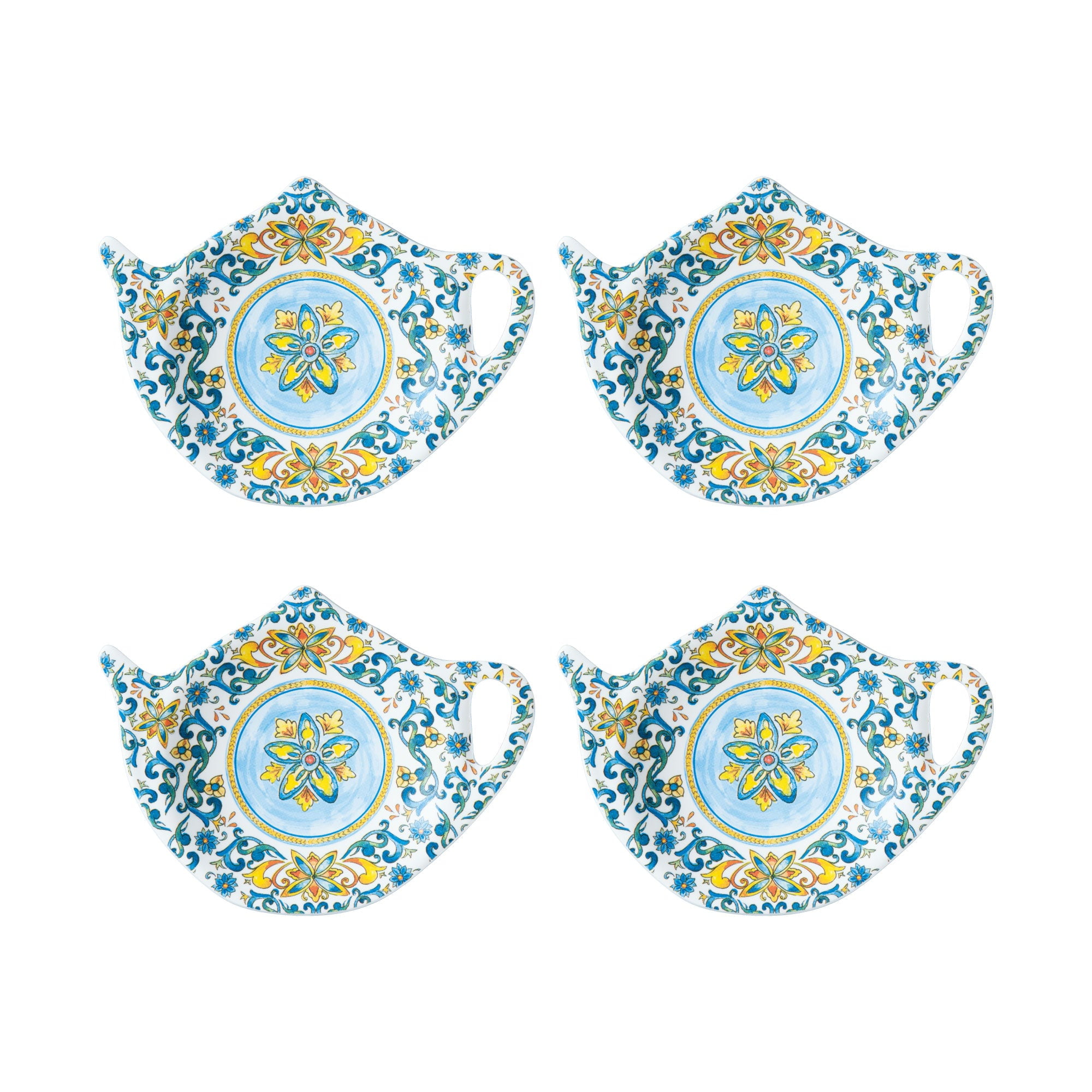 Gourmet Art 4-Piece Chianti Teapot Shaped Tea Bag Holder Set/Spoon ...