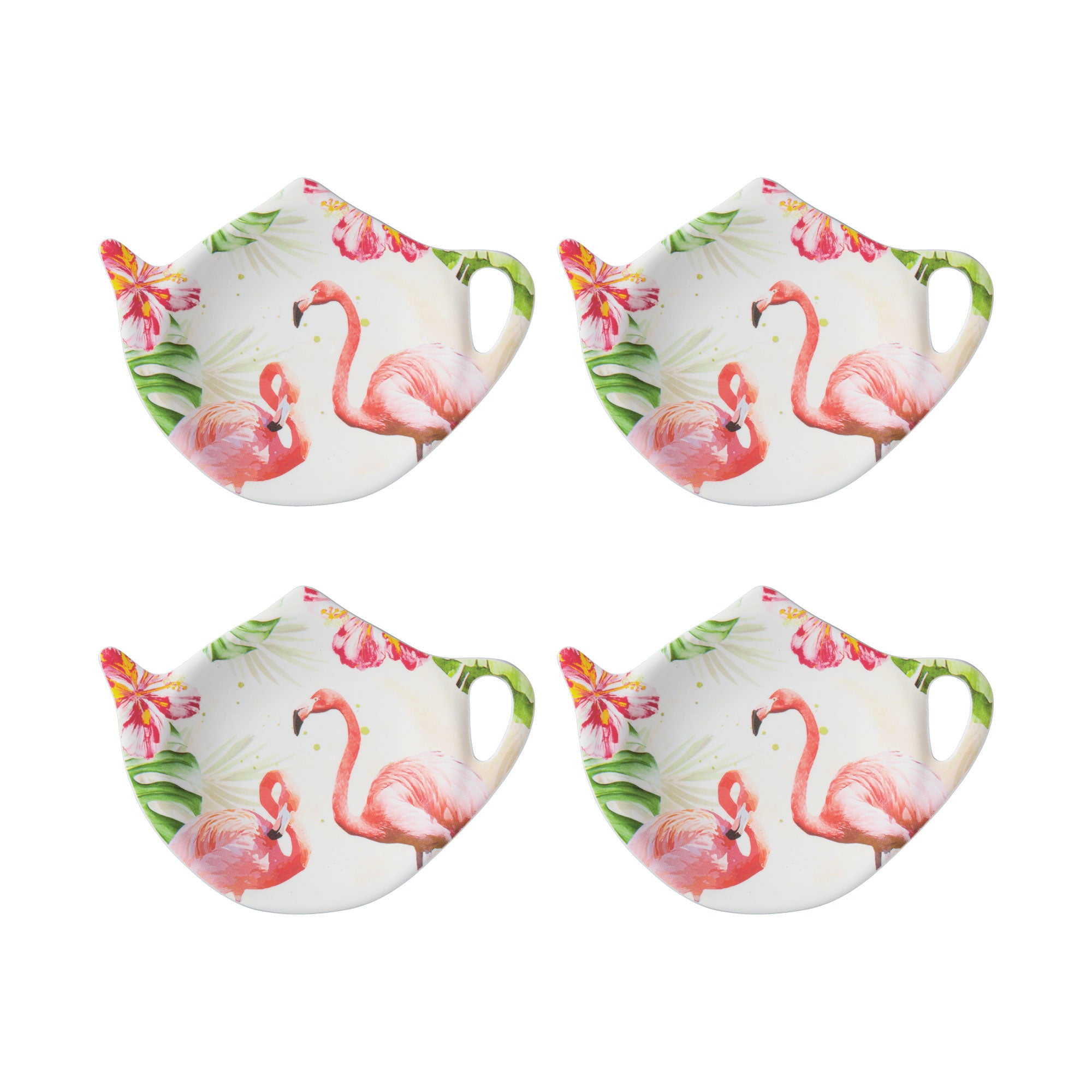 Gourmet Art 4-Piece Flamingo Teapot Shaped Tea Bag Holder Set/Spoon ...
