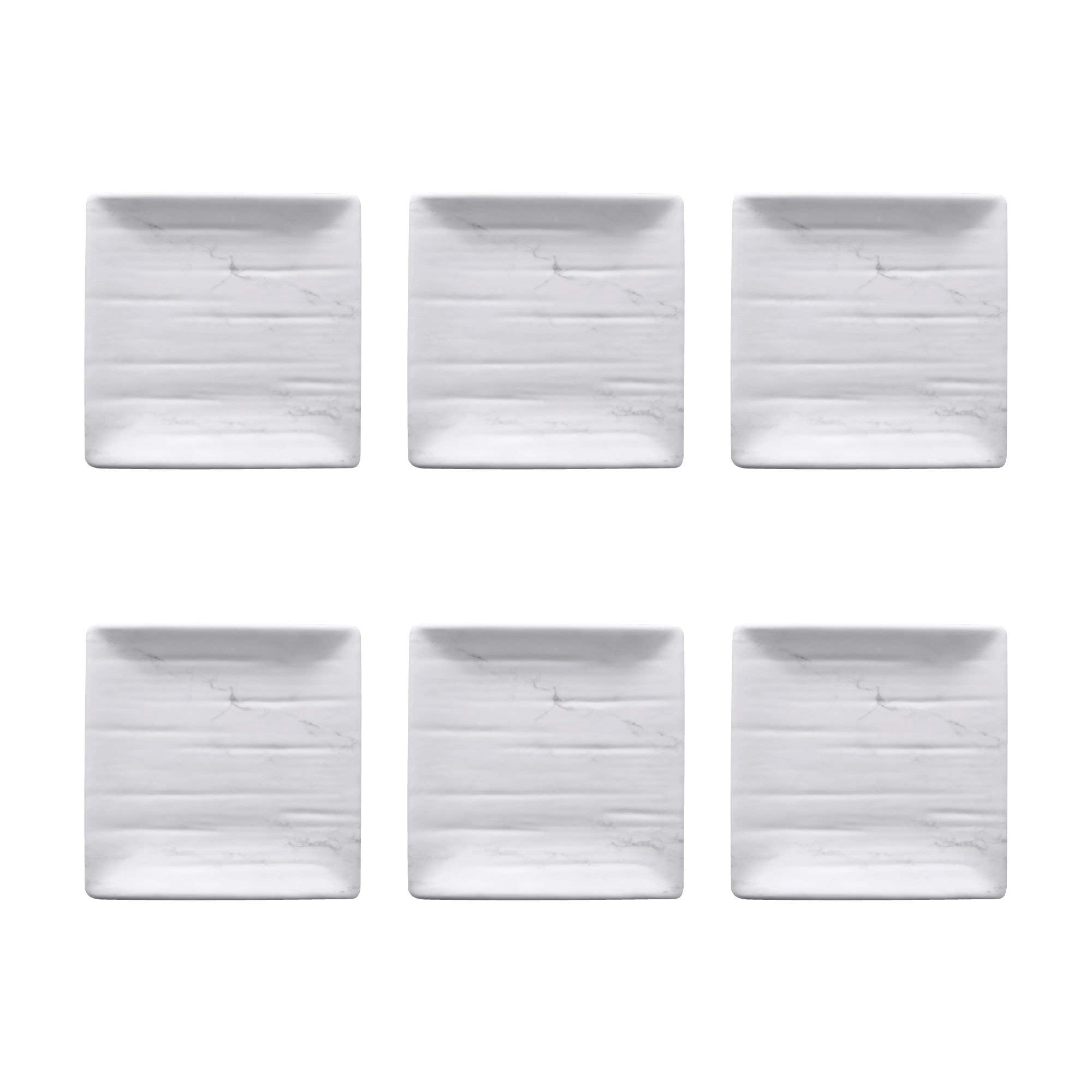 Gourmet Art 6-Piece Marble Blanc Heavyweight and Durable Melamine 5.8 ...