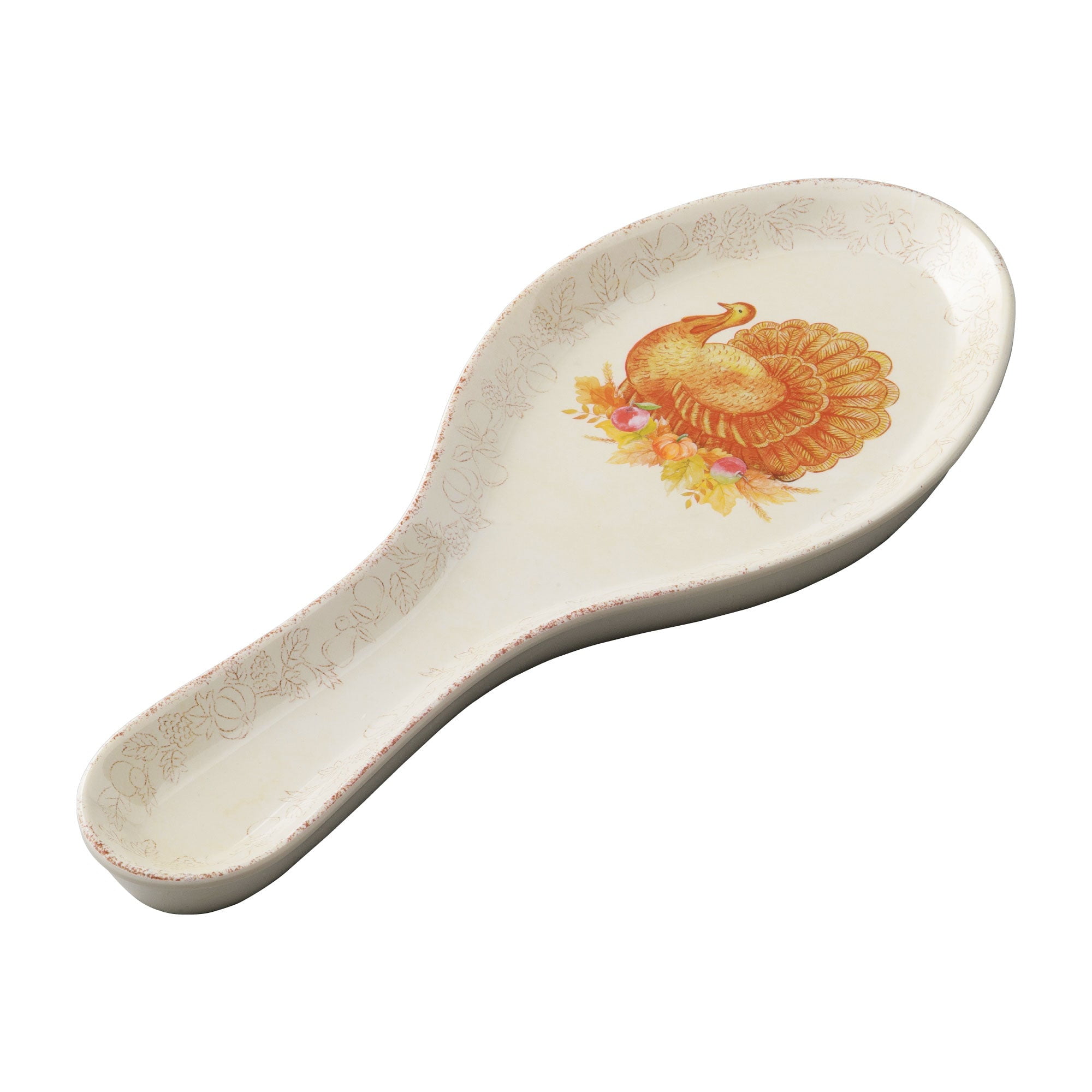 Gourmet Art Glitter Turkey Melamine Spoon Rest Spoon Holder Kitchen ...