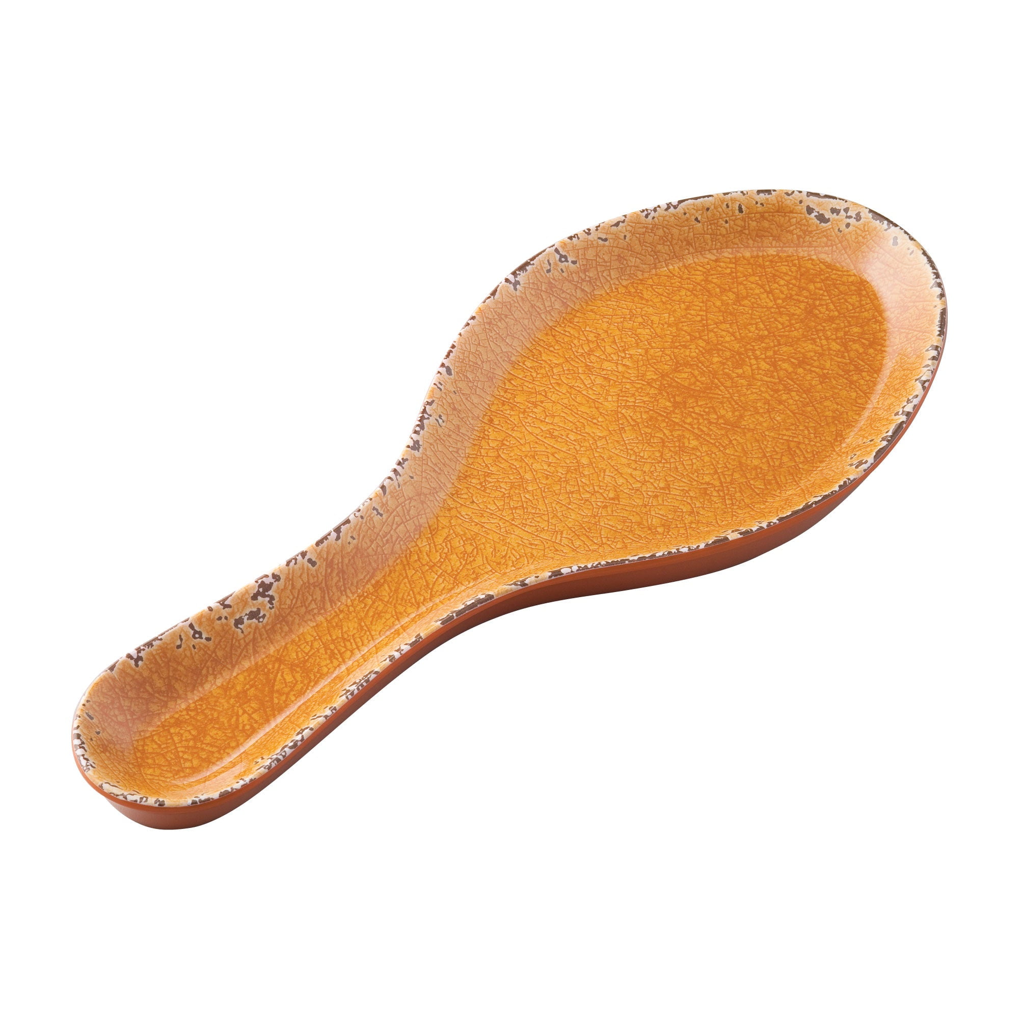 Gourmet Art Melamine Spoon Rest/Spoon Holder (Crackle, Orange ...