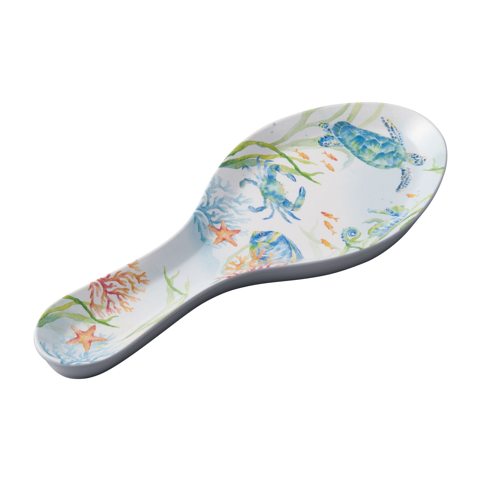 Supreme Housewares Sea Life Melamine Spoon Rest, Coastal Spoon Holder ...