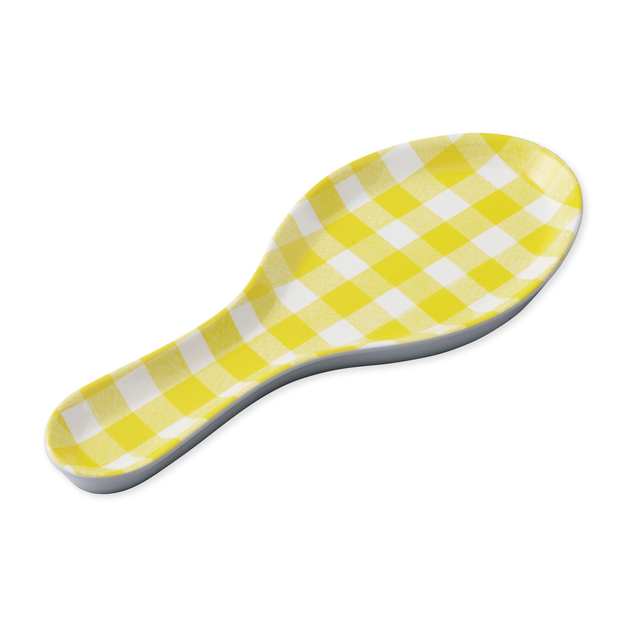 Gourmet Art Yellow Gingham Melamine Spoon Rest Spoon Holder Kitchen ...