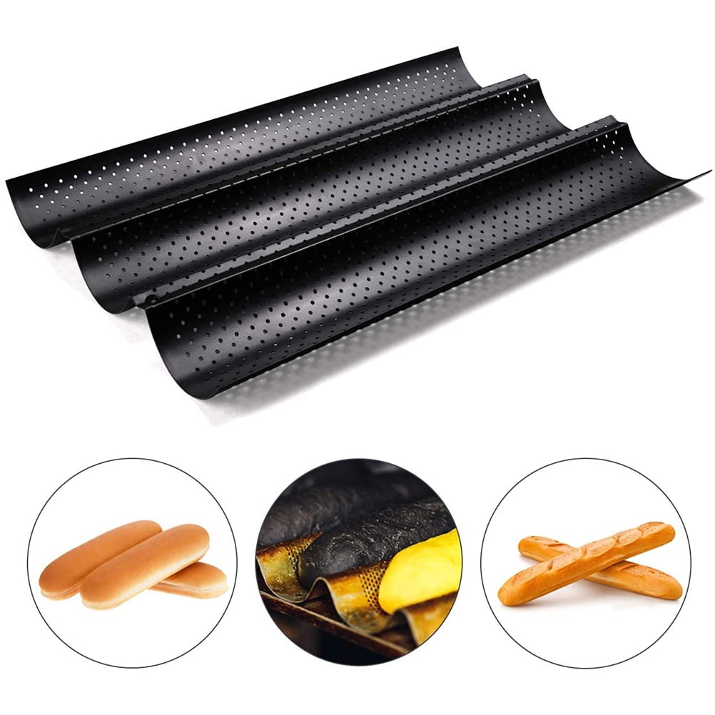 French Loaf Pan, Nonstick Perforated Pan for Gourmet Baking, Food Safe ...