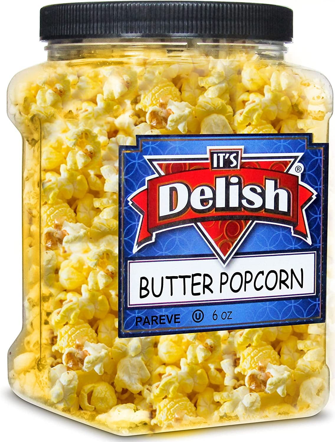 Gourmet Butter Popcorn by It's Delish, 16 Oz Reusable Jumbo Container ...
