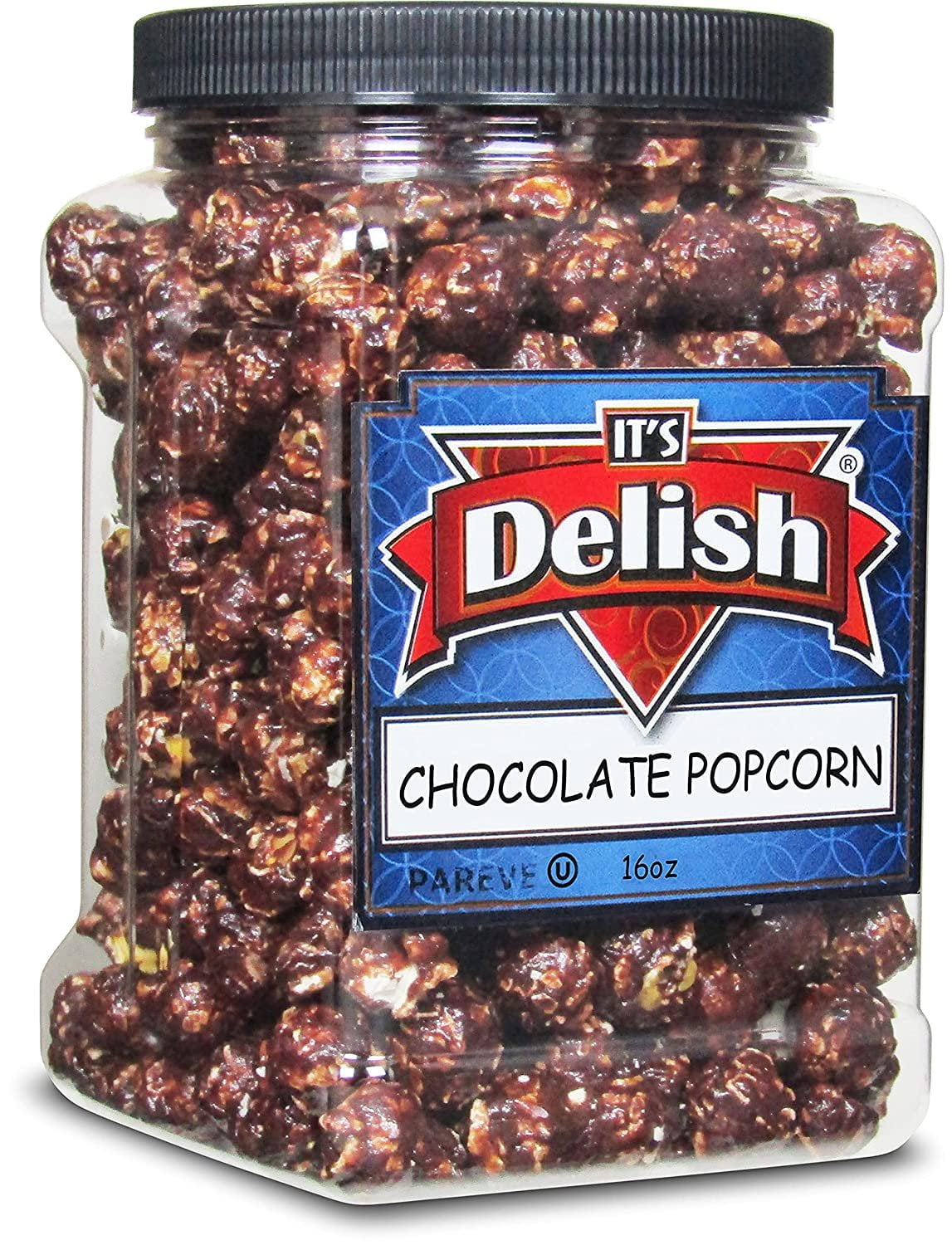 Gourmet Chocolate Popcorn by Its Delish, 16 OZ Jumbo Container Festive ...