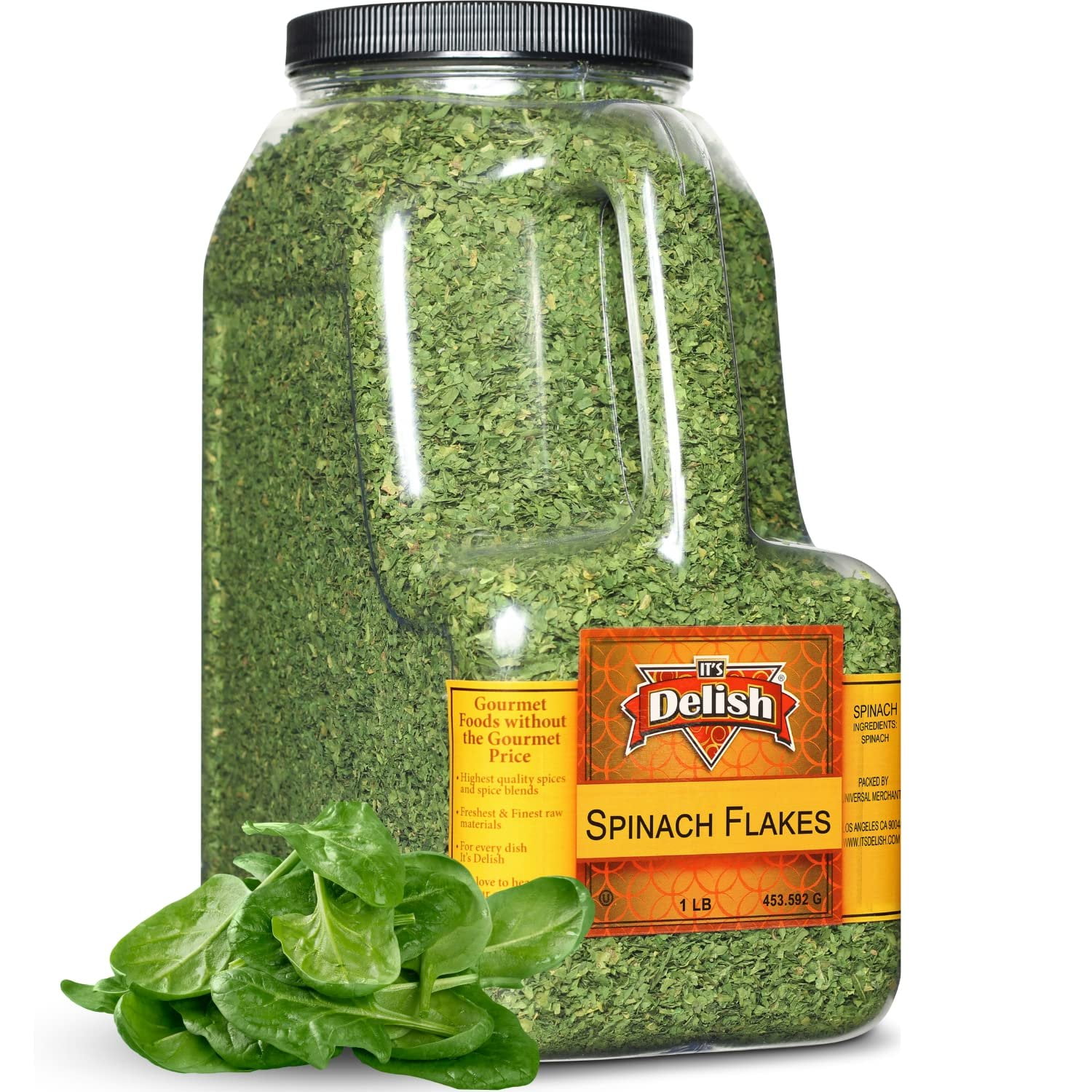 Gourmet Chopped Dried Spinach Flakes by Its Delish, 1 lb Bulk ...