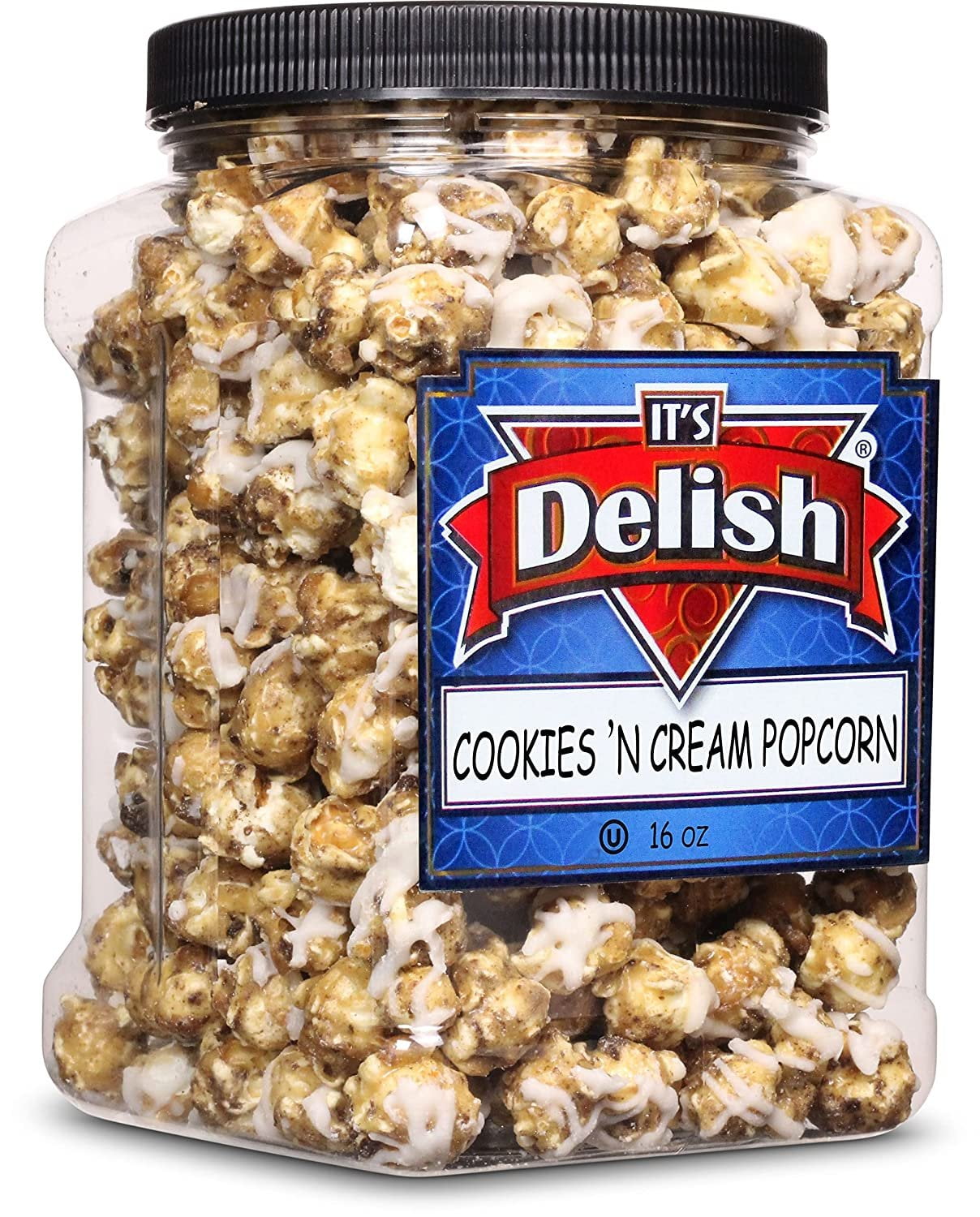 Gourmet Cookies 'n Cream Popcorn by Its Delish, 16 Oz 1 Lb Jumbo ...