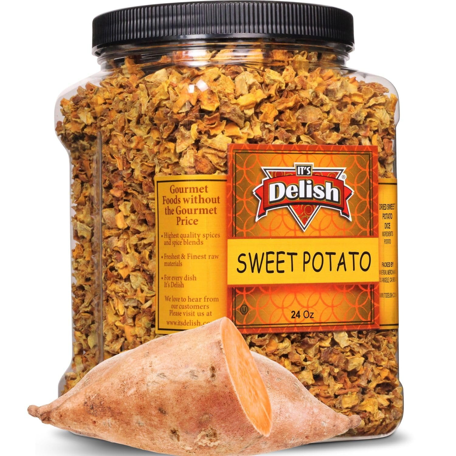 Gourmet Dehydrated Sweet Potato Dices by Its Delish, 24 Oz Jumbo ...