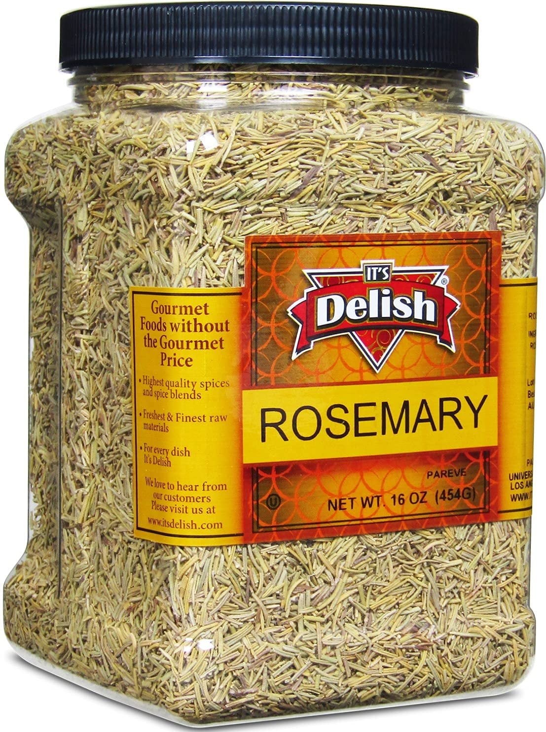 Gourmet Dried Rosemary Leaves by It's Delish, 16 Oz Jumbo Reusable ...