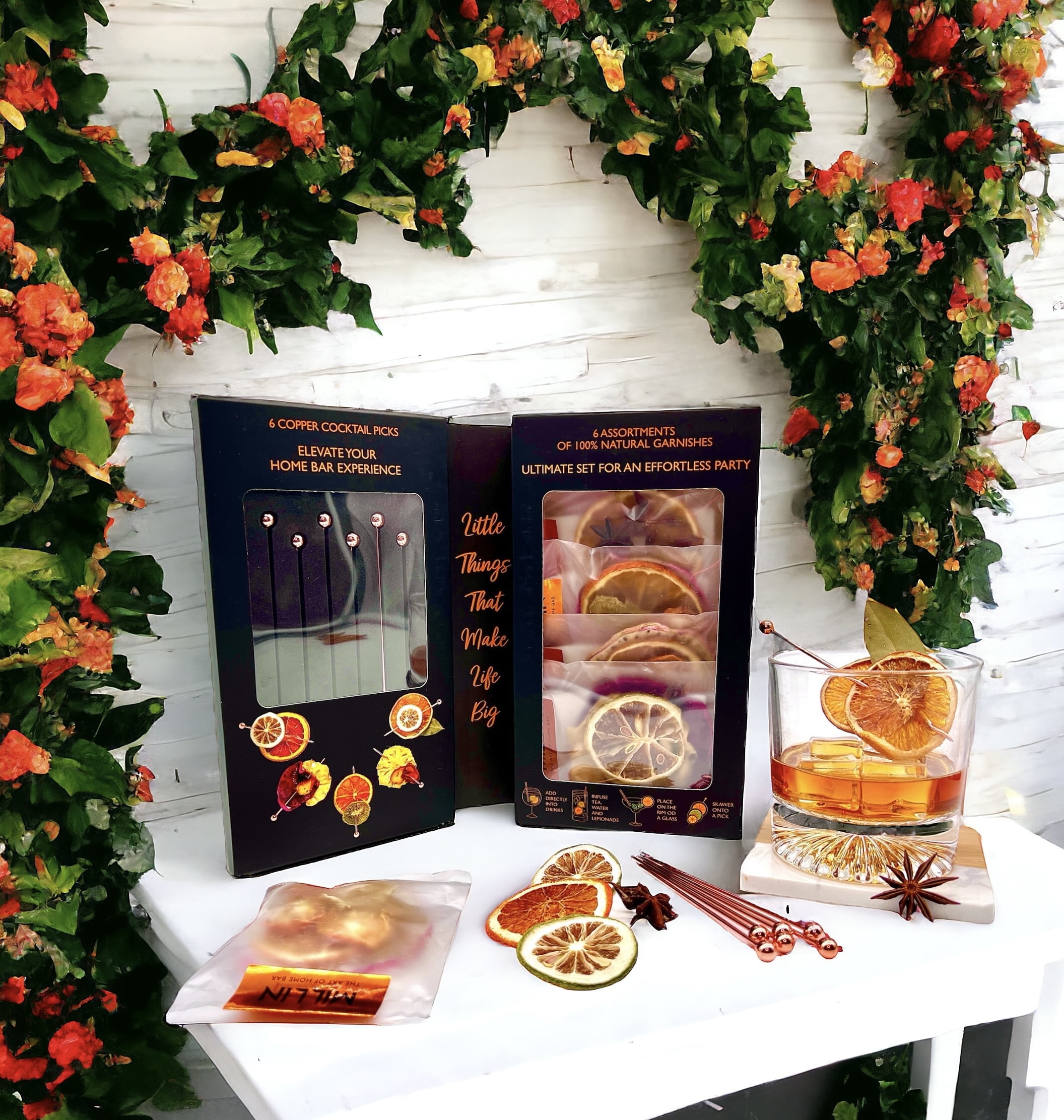 Gourmet Dry Fruit Cocktail Garnish Set with Copper Picks - Walmart.com