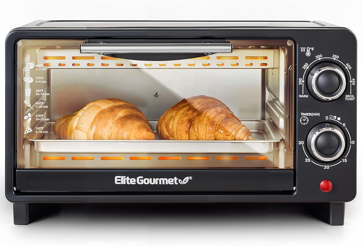 Gourmet ETO490 9L/4 Slice Countertop Toaster Oven with 30-Minute Timer ...