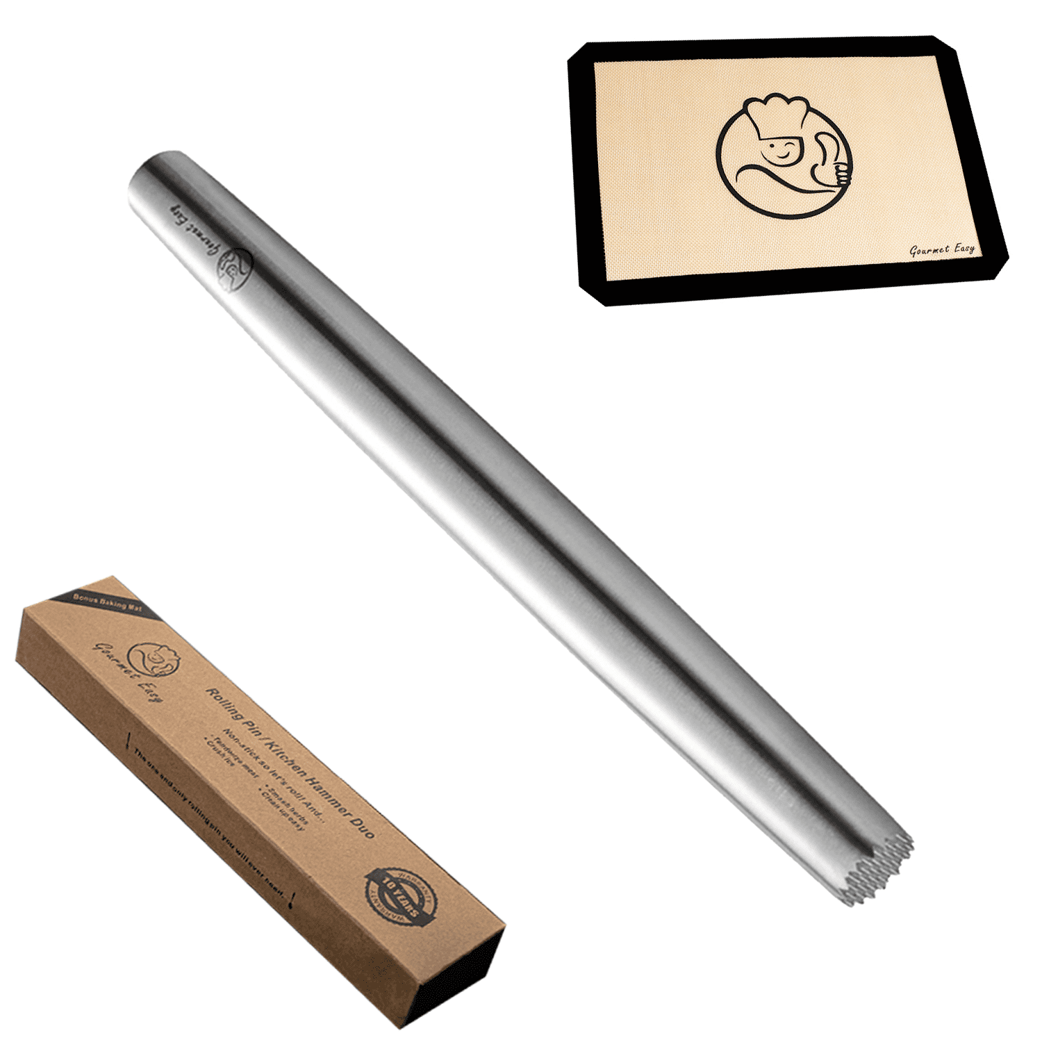 Gourmet Easy - Multi-Function Stainless Steel Rolling Pin - Kids ...