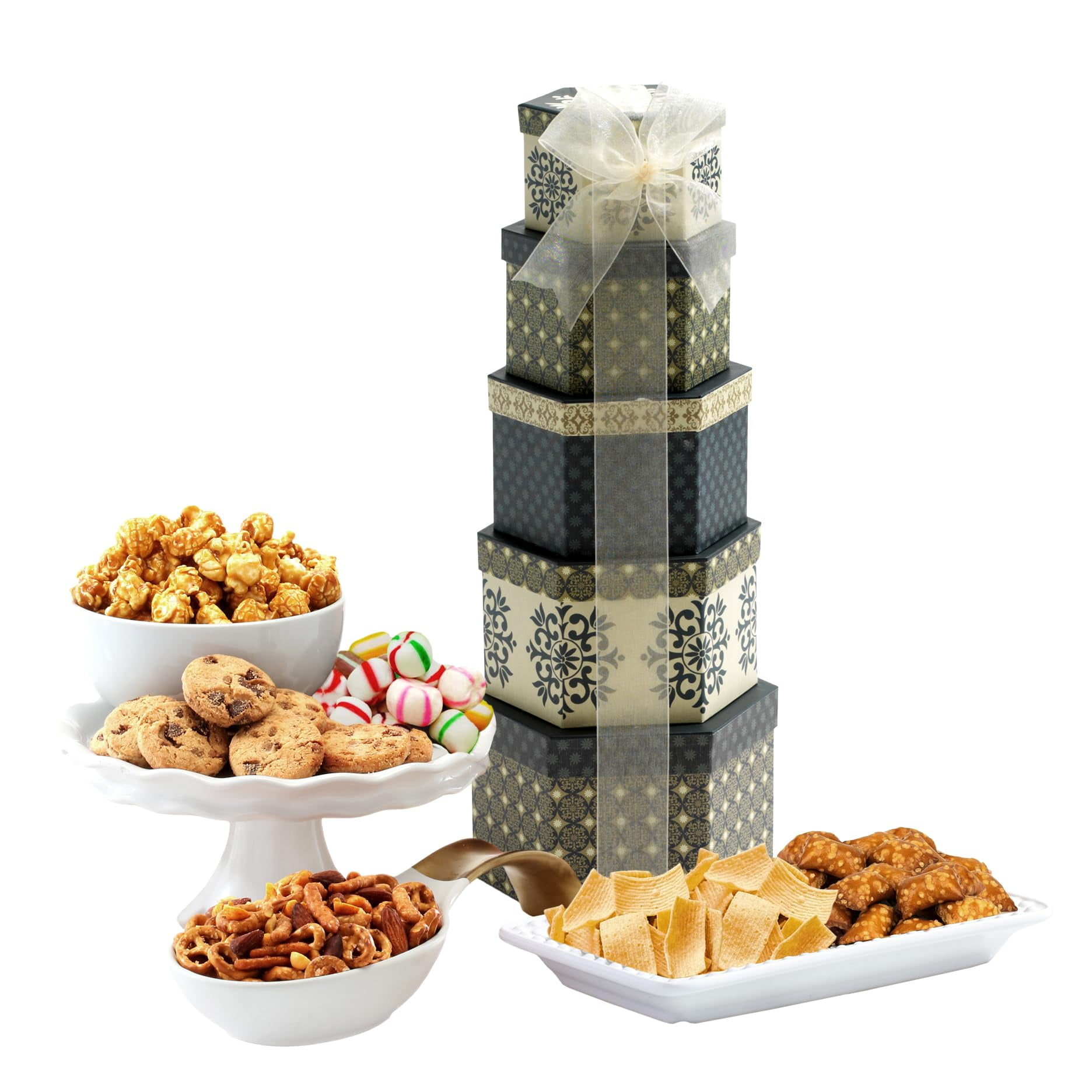 Gourmet Food Gift Basket Tower Snack Gifts for Women, Men, Families ...