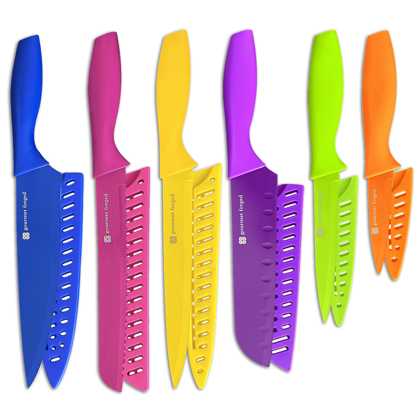 Gourmet Forged ColorSlice 12 Piece Color-Coded Kitchen Knife set 6 Non ...