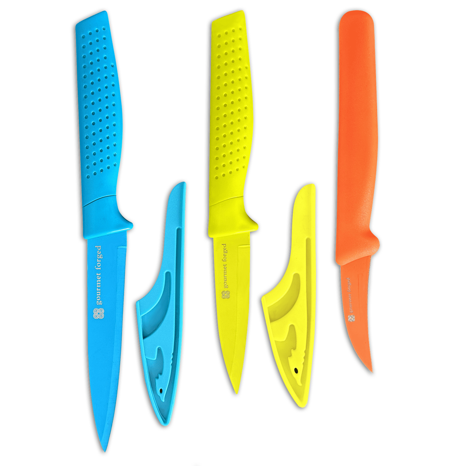 Gourmet Forged ColorSlice 3 PC Color-Coded Paring Knife Set. 5" Fruit ...