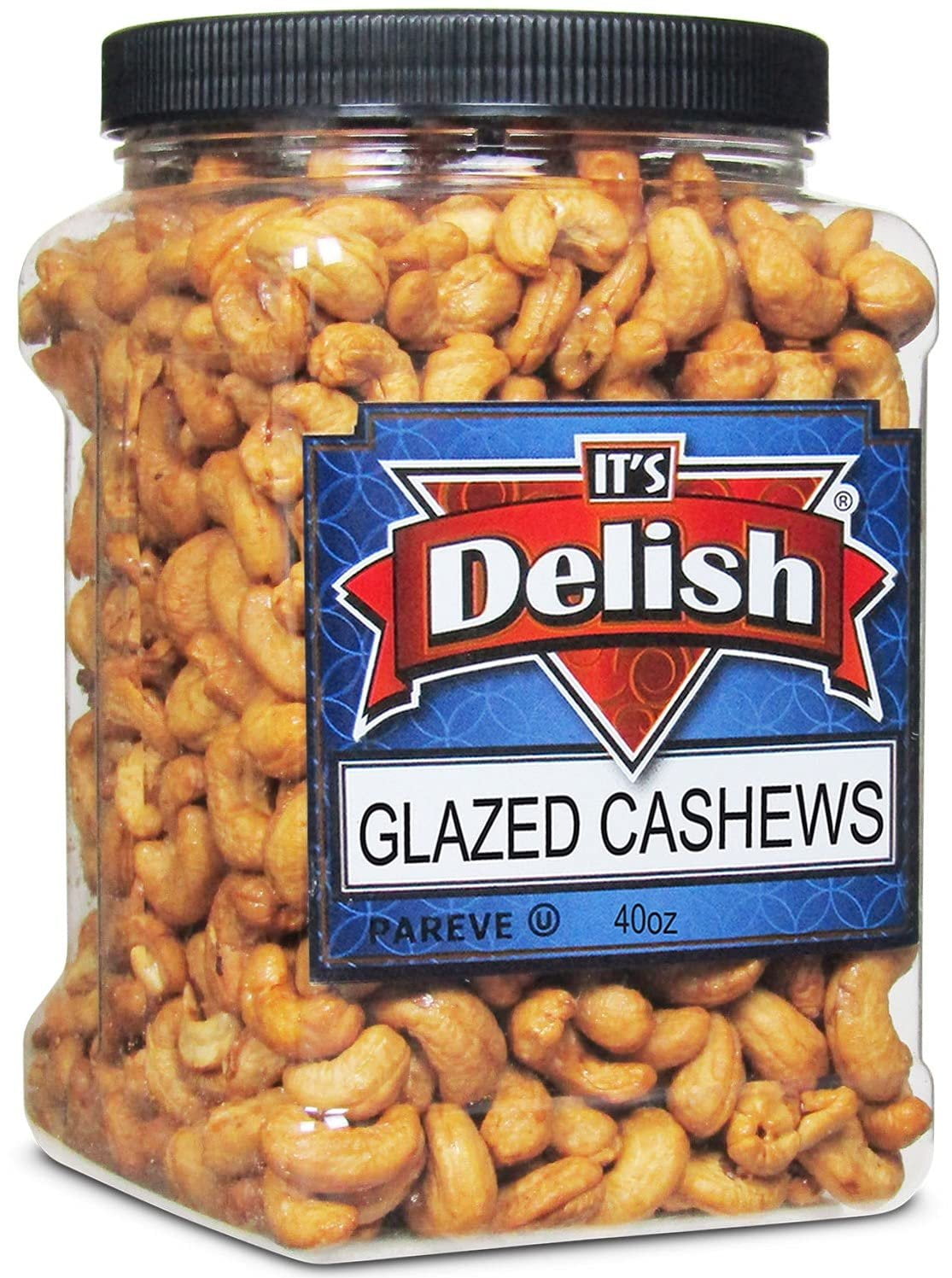 Gourmet Glazed Cashews by Its Delish, 30 Oz Jumbo Reusable Container ...