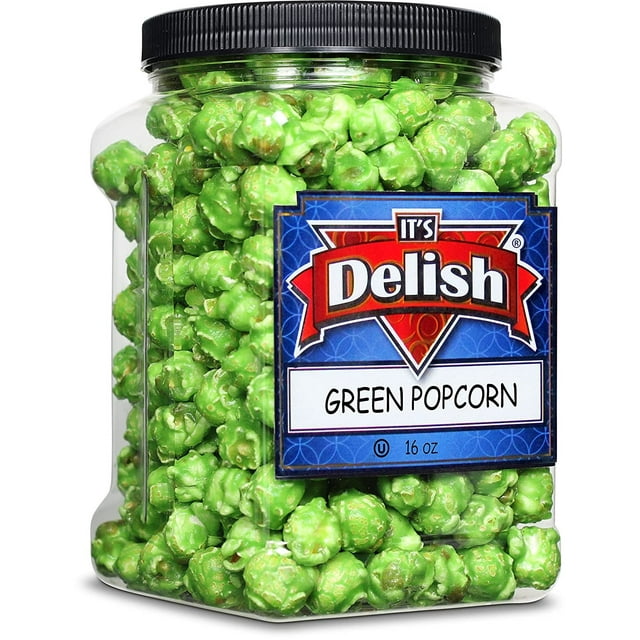 Gourmet Green Apple Flavored Popcorn by It's Delish, 16 Oz Jumbo ...