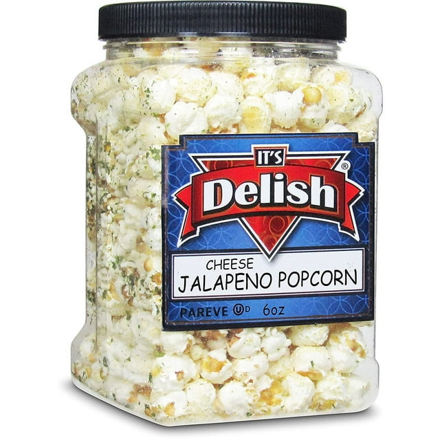 Gourmet Jalapeno Popcorn by It's Delish, Bulk 6 Oz Jumbo Container Jar ...