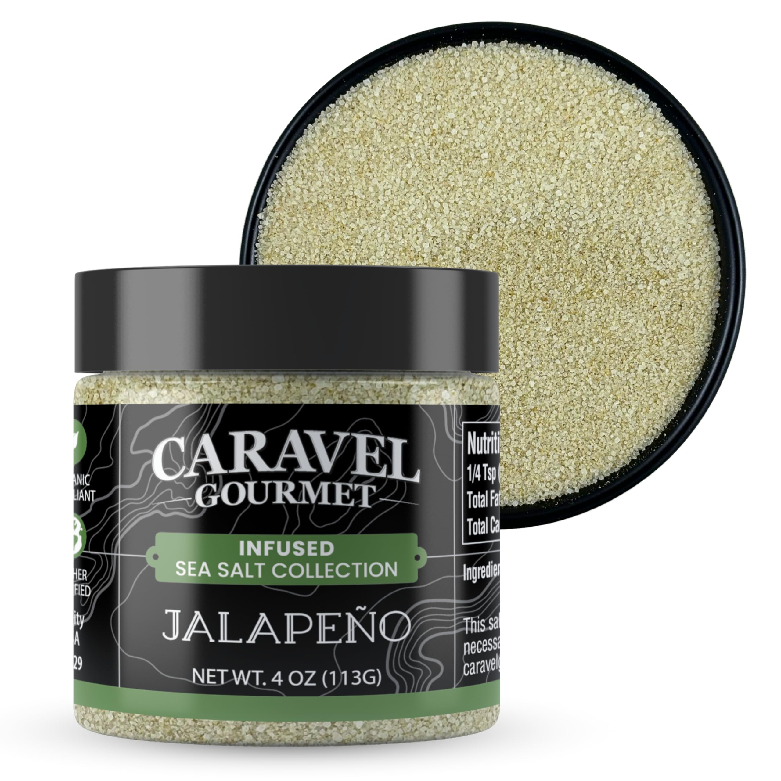 Gourmet Jalapeno Sea Salt KEF28 - Pure Sea Salt with Jalapeno Pepper - All-Natural, Kosher, No ...