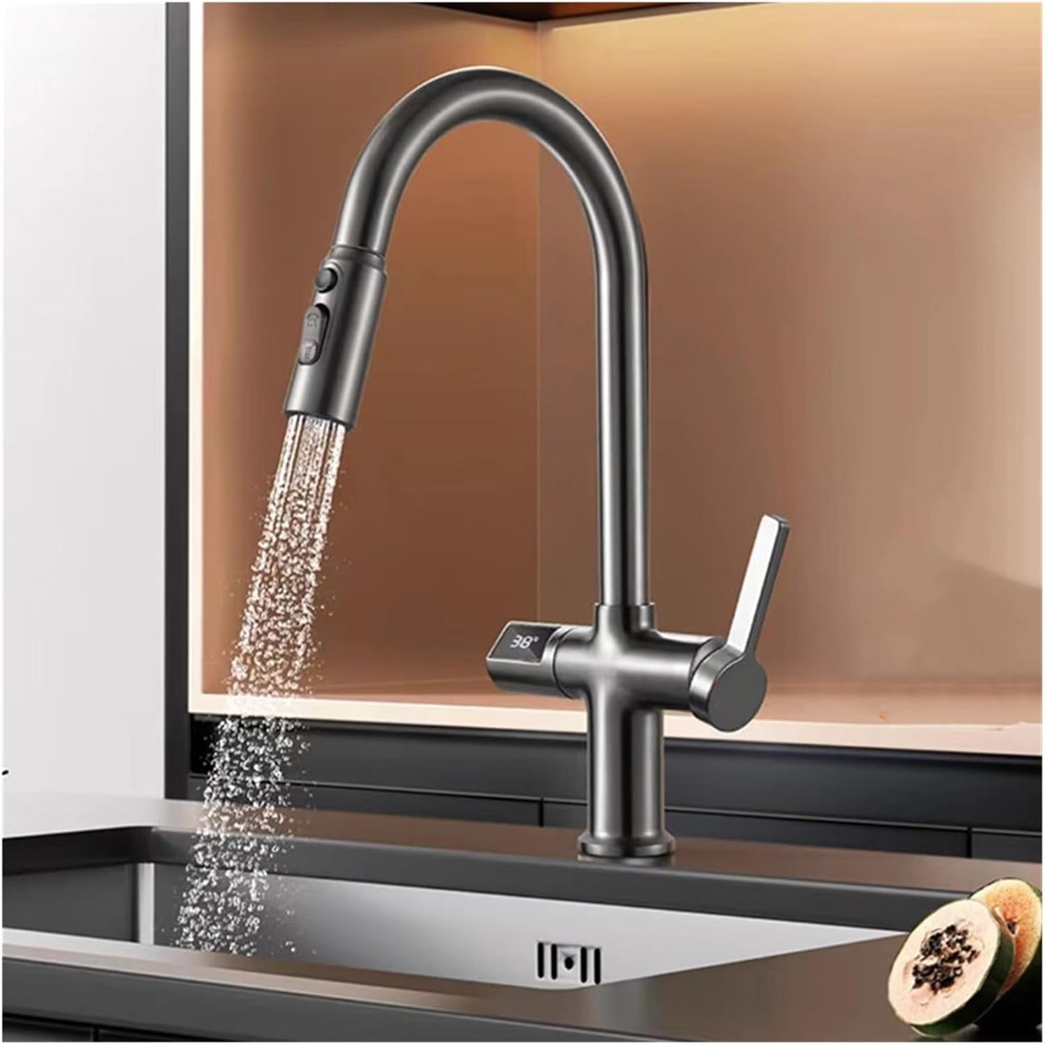 Gourmet Kitchen Faucet Kitchen Sink Faucet Full Copper Temperature ...