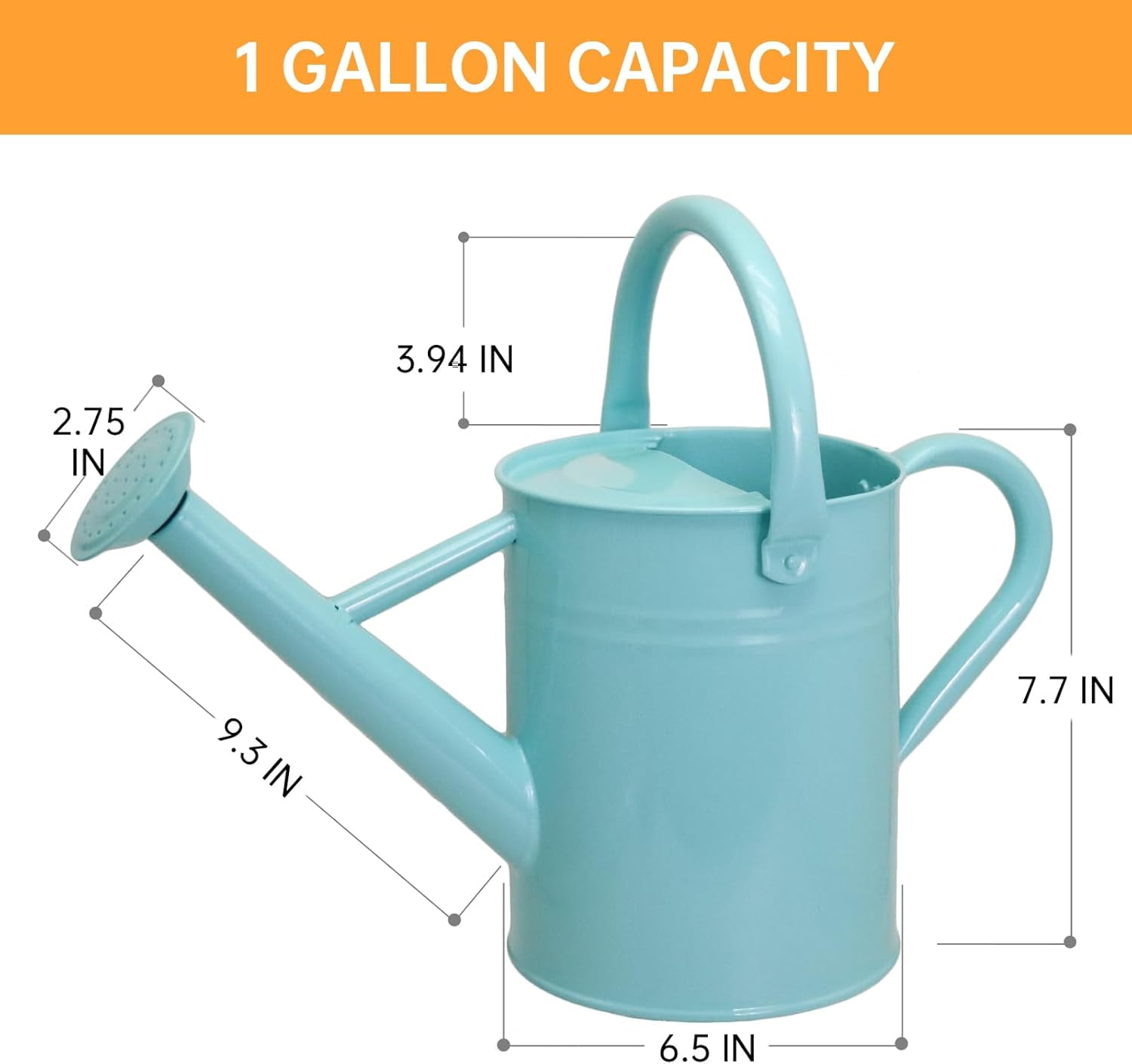 Gourmet Metal Watering Can for Outdoor Plants, 1 Gallon Galvanized ...