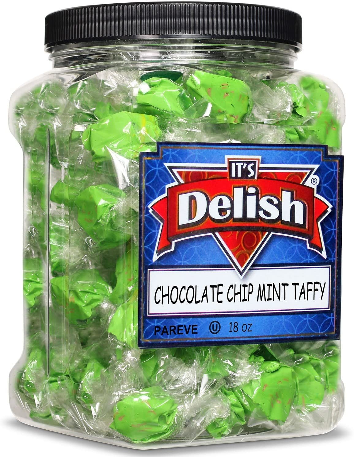 Gourmet Mint Chocolate Chip Taffy Candy Chews by It's Delish 18 Oz ...