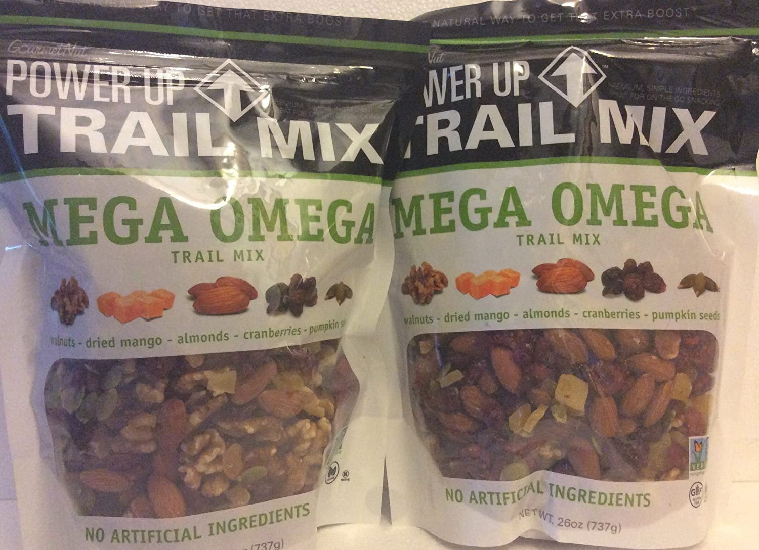 Gourmet Nut Power Up Trail Mix 26oz Each (2 PACK) Mega Omega Trail Mix ...