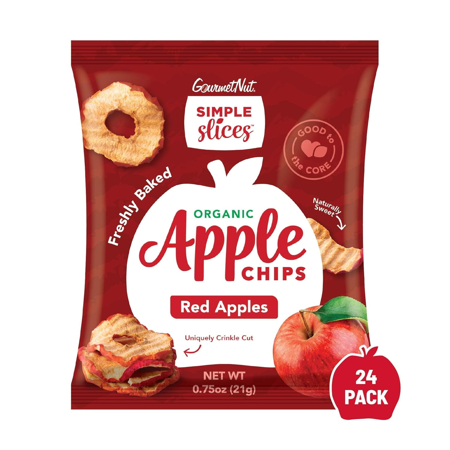 Gourmet Nut Simple Slices Organic Baked Apple Chips, USA Grown Apples ...