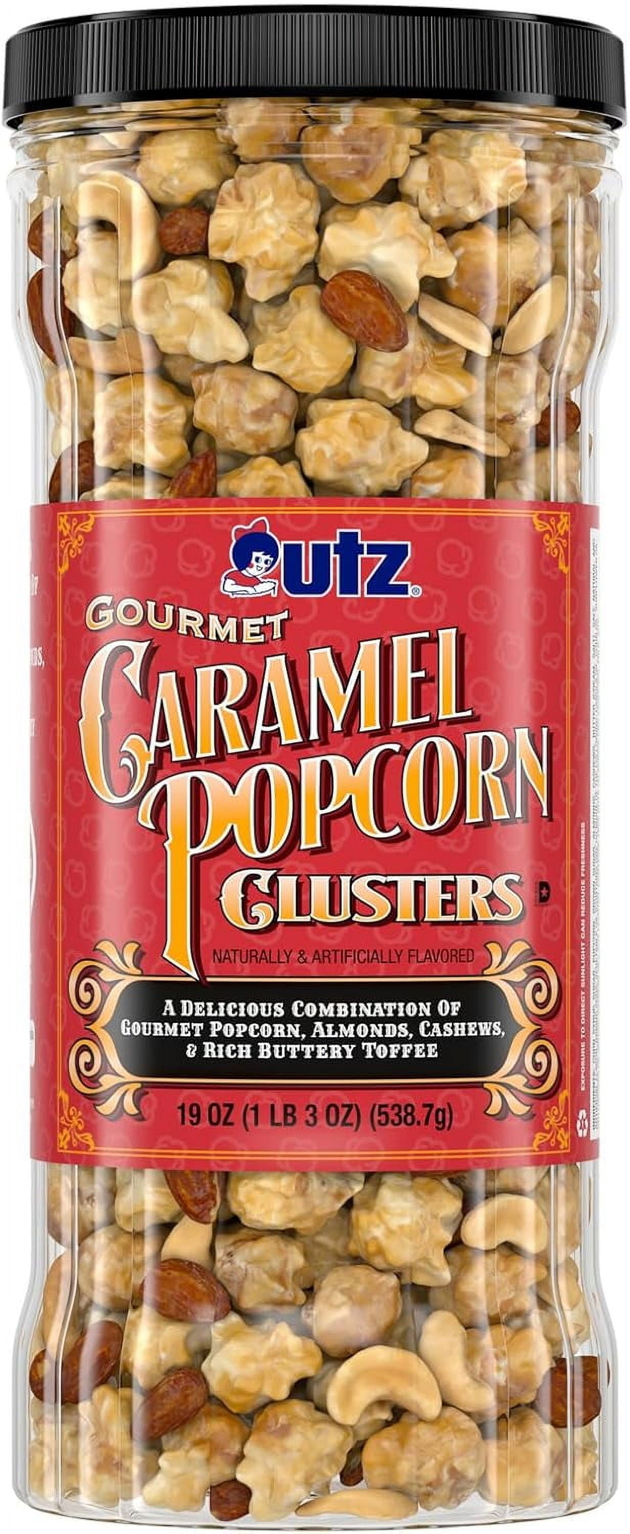 Gourmet Popcorn Clusters, Caramel Nut Clusters – 19 oz. Barrel ...