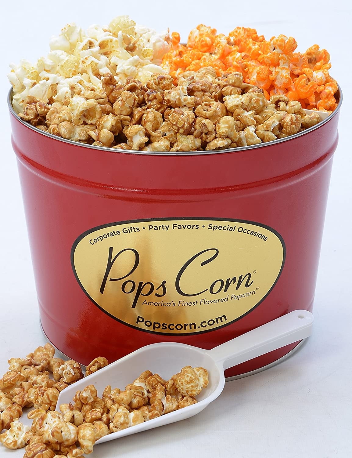 Pops Corn Gourmet Popcorn Tin, 2 Large Gallons, 3 Flavors, Perfect Gift ...