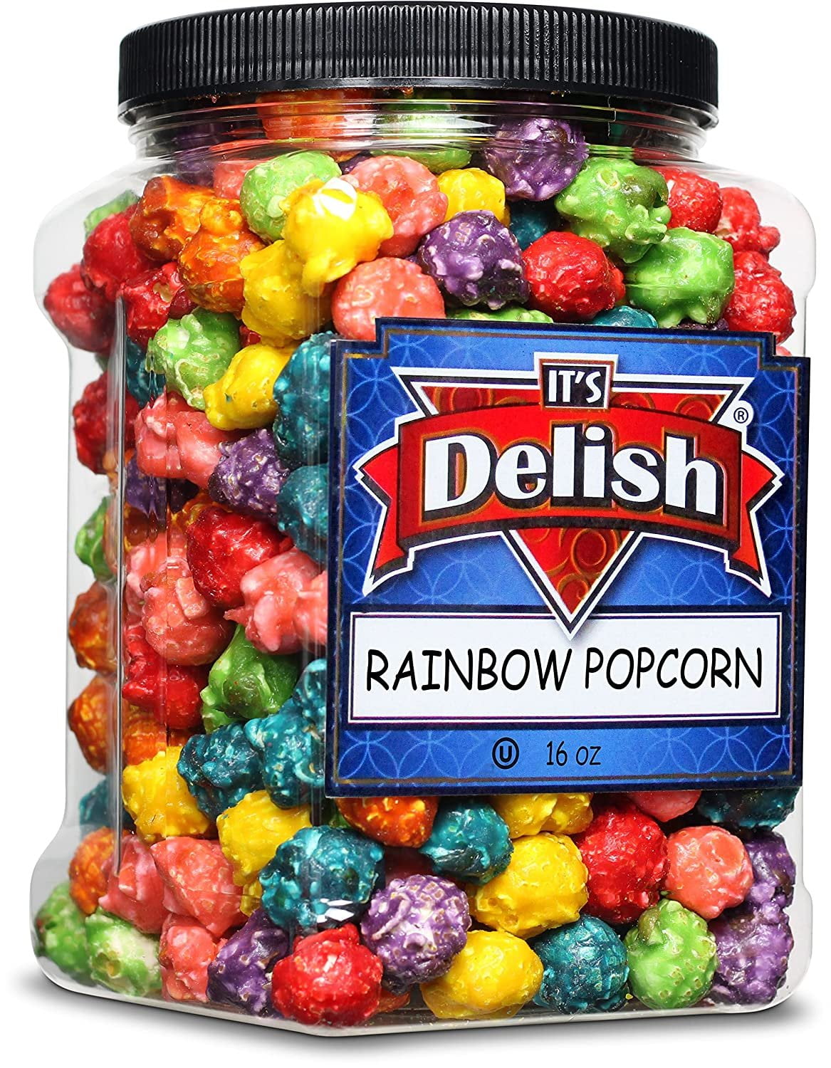 It's Delish Gourmet Rainbow Popcorn, 16 Oz, Fruity Flavored, Air Popped ...