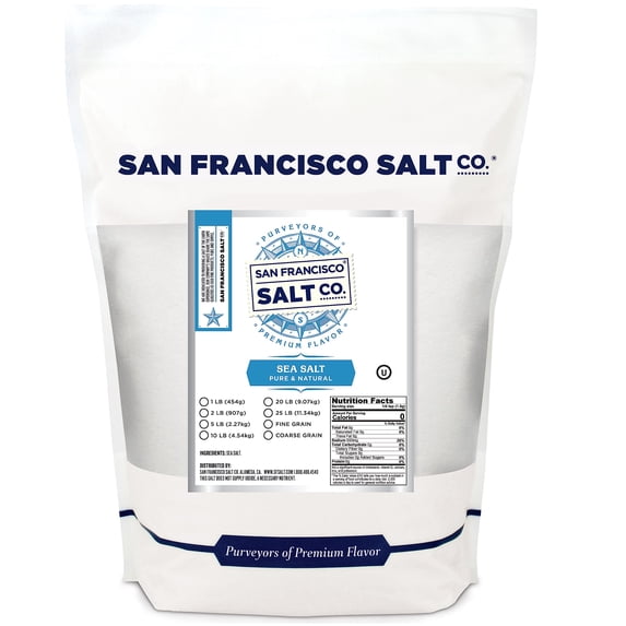 Gourmet Sea Salt - BCF26 5 lbs. Bulk Fine Grain by San Francisco Salt ...