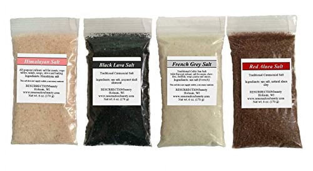 Gourmet Sea Salt Sampler: 4 X 6oz. Packages, Pink Himalayan, French ...