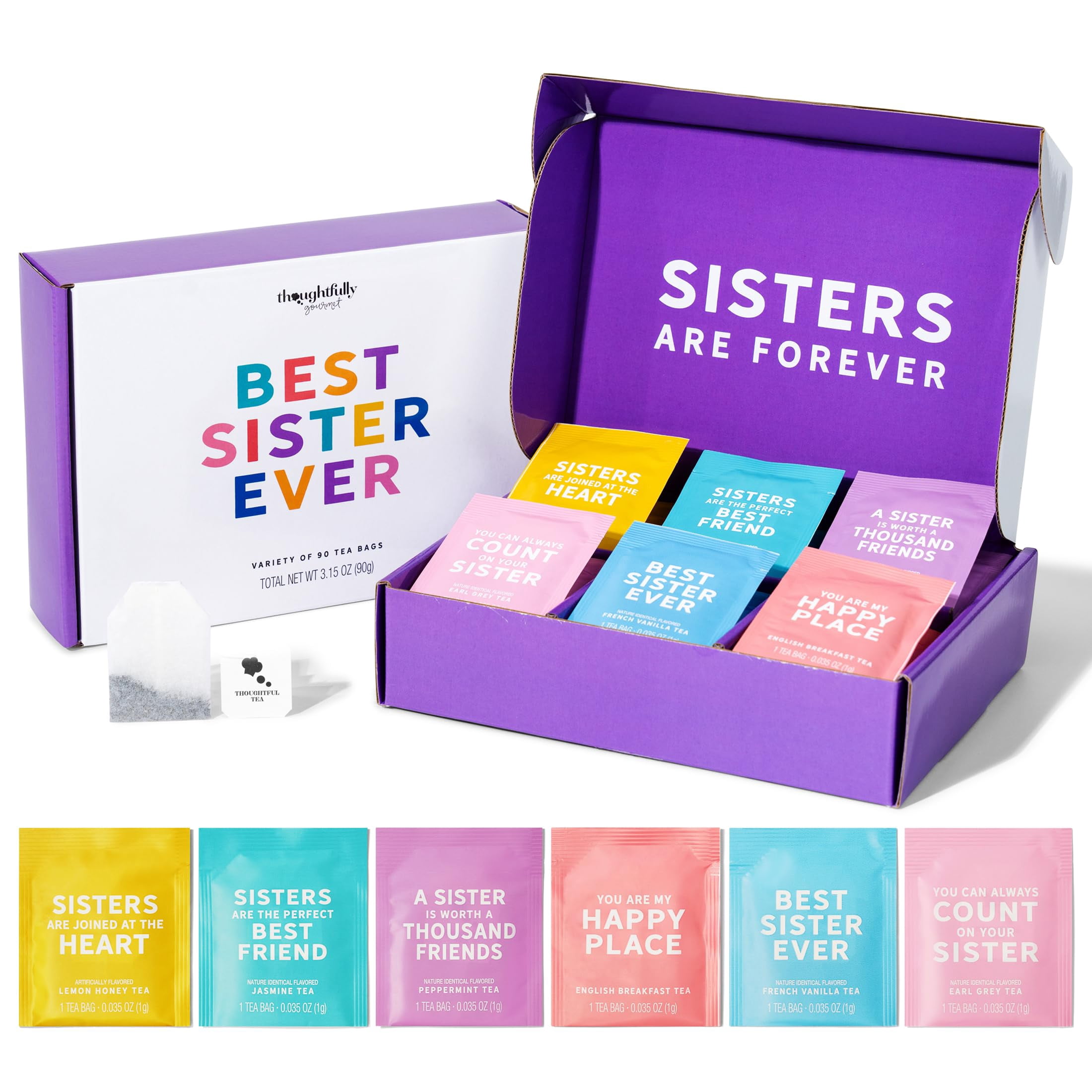 Gourmet, Sisters are Forever Tea Gift Set, Tea Sampler Includes 6 ...