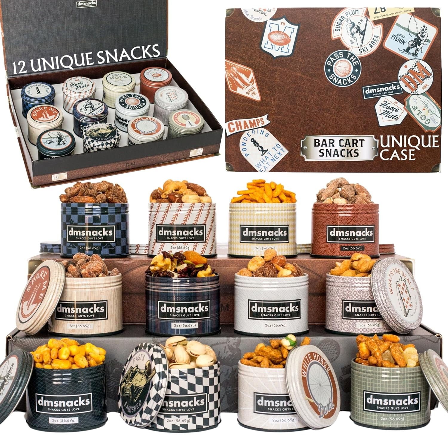 Gourmet Snack Gift for Men - Tins Packed with Unique Variety of Nuts ...