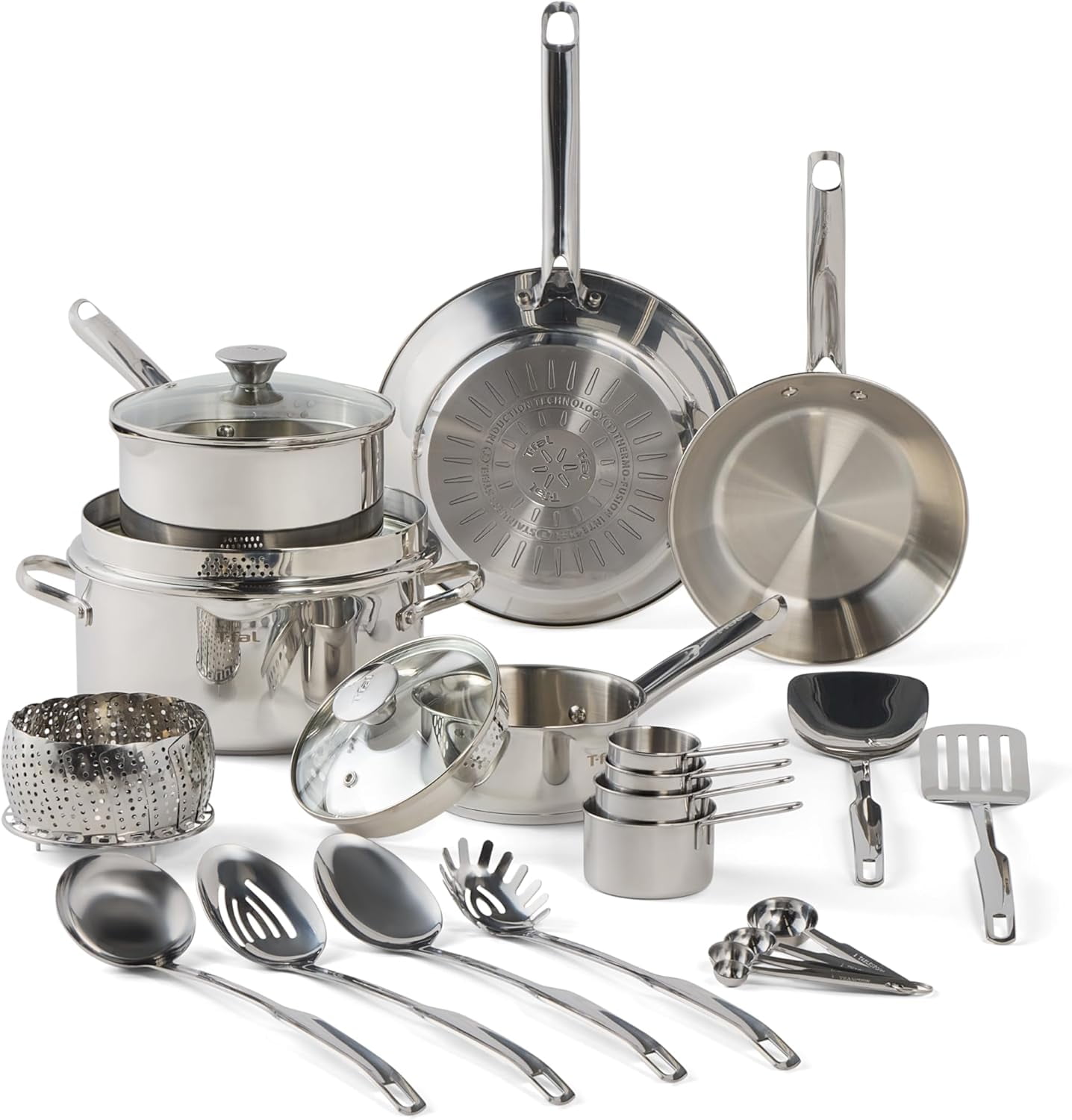 Gourmet Stainless Steel Cookware Set: 20-Piece Kitchen Essentials ...