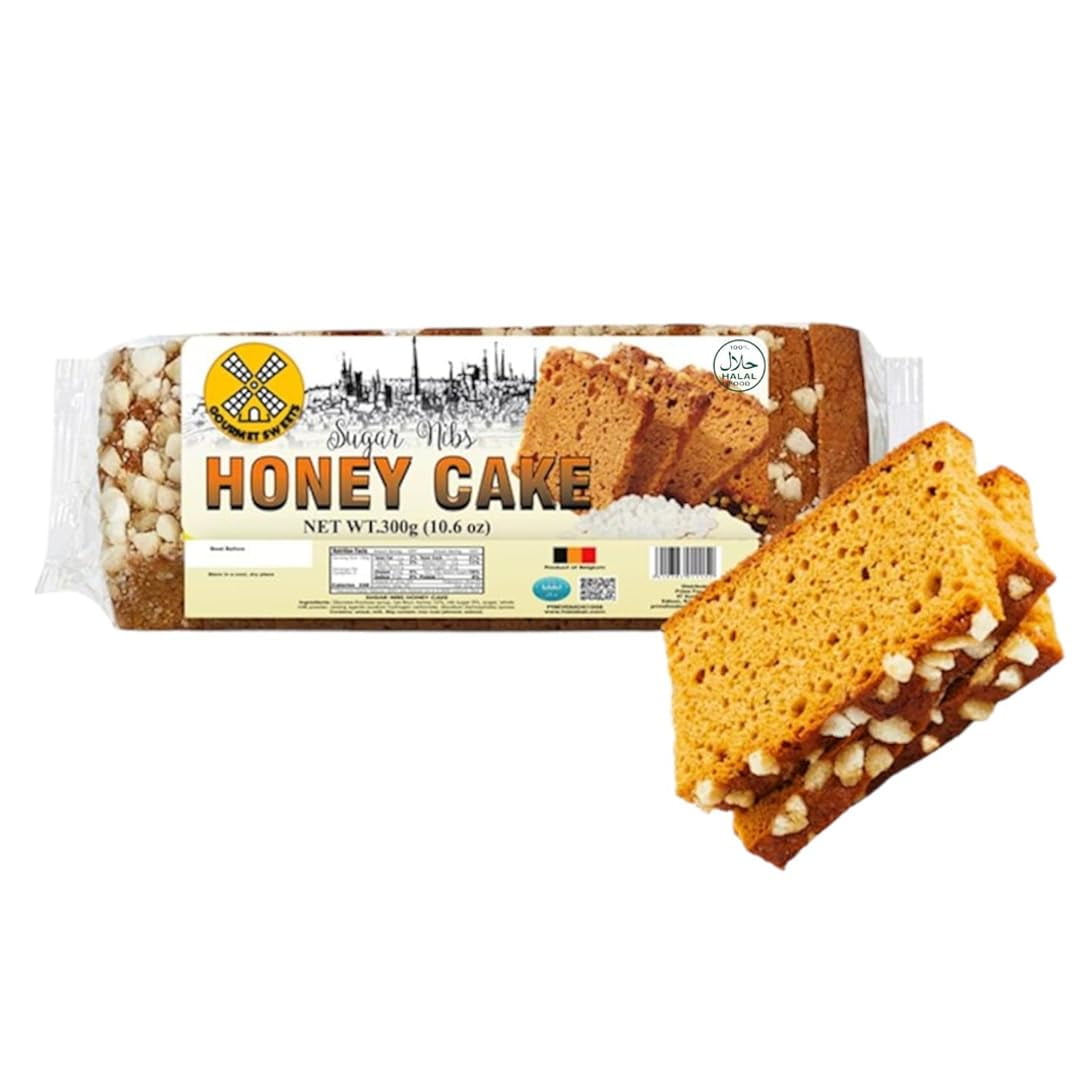 Gourmet Sweets - Honey Cake with Sugar Nibs From Belgium, Pre Sliced ...