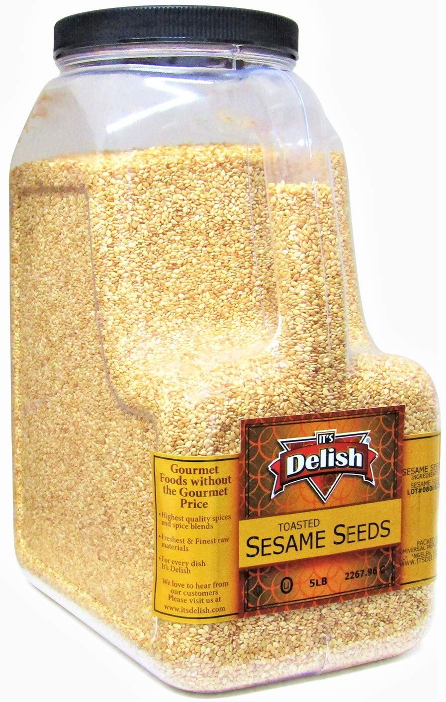 It's Delish Gourmet Toasted Whole Sesame Seeds, 5 LB, Food Cooking ...