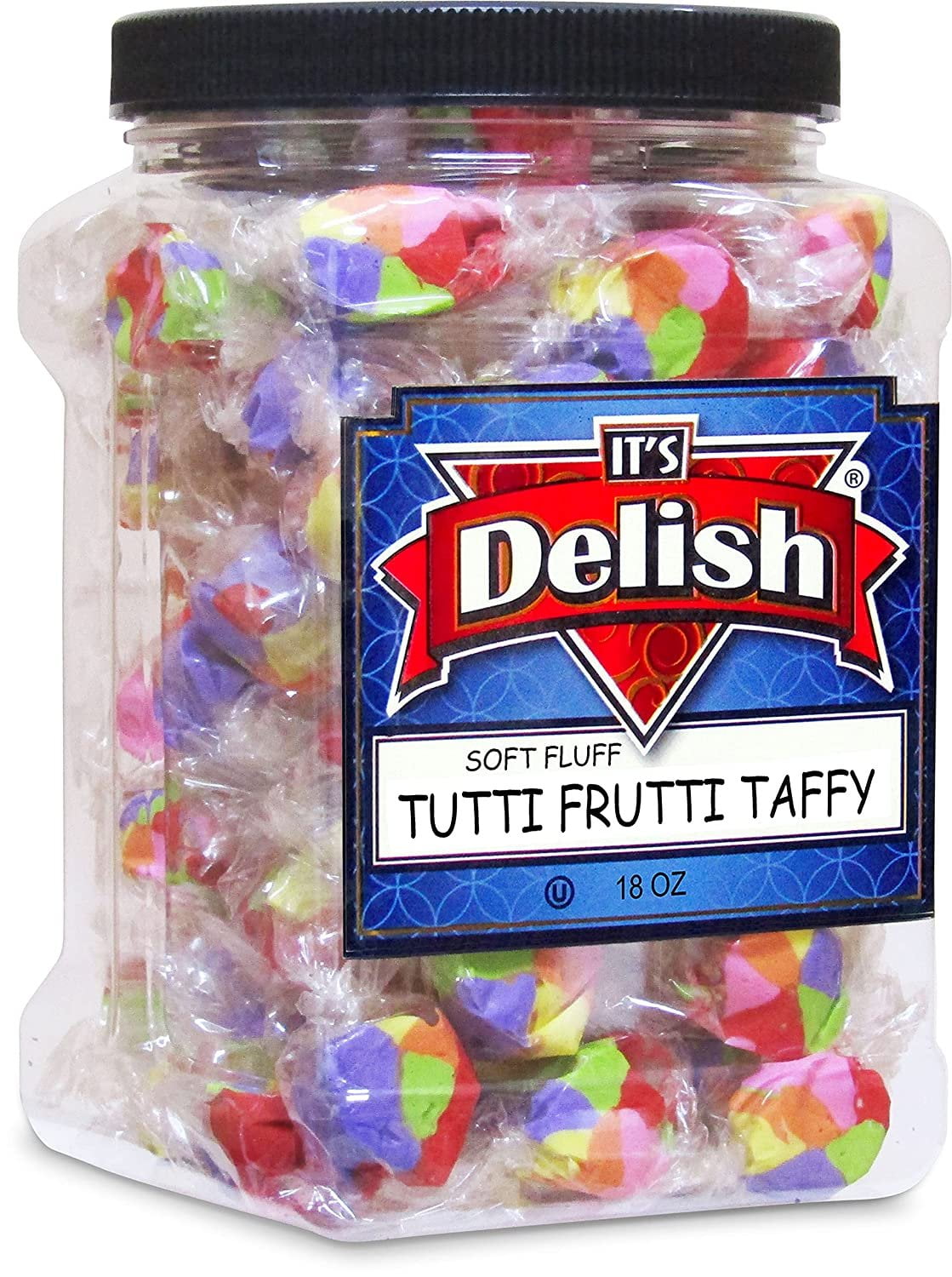 Gourmet Tutti Frutti Taffy Chews by It's Delish 18 Oz Jumbo Reusable ...
