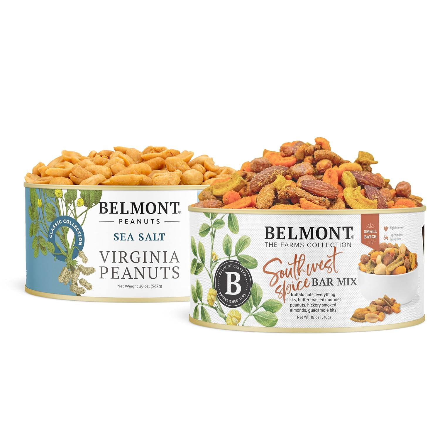 Gourmet Virginia Peanuts, Sea Salt, 20 oz + Southwest Spice Bar Mix, 18 ...