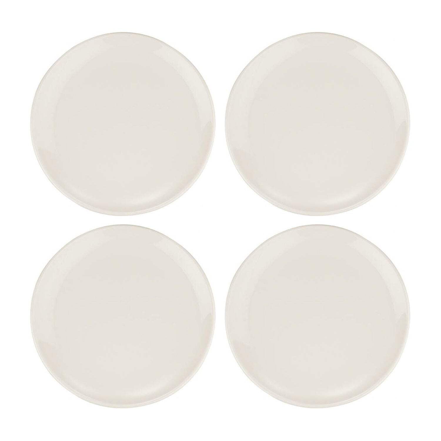 Gourmet dia.12" Round Warm White Porcelain Plate (Set of 4) - Walmart.com