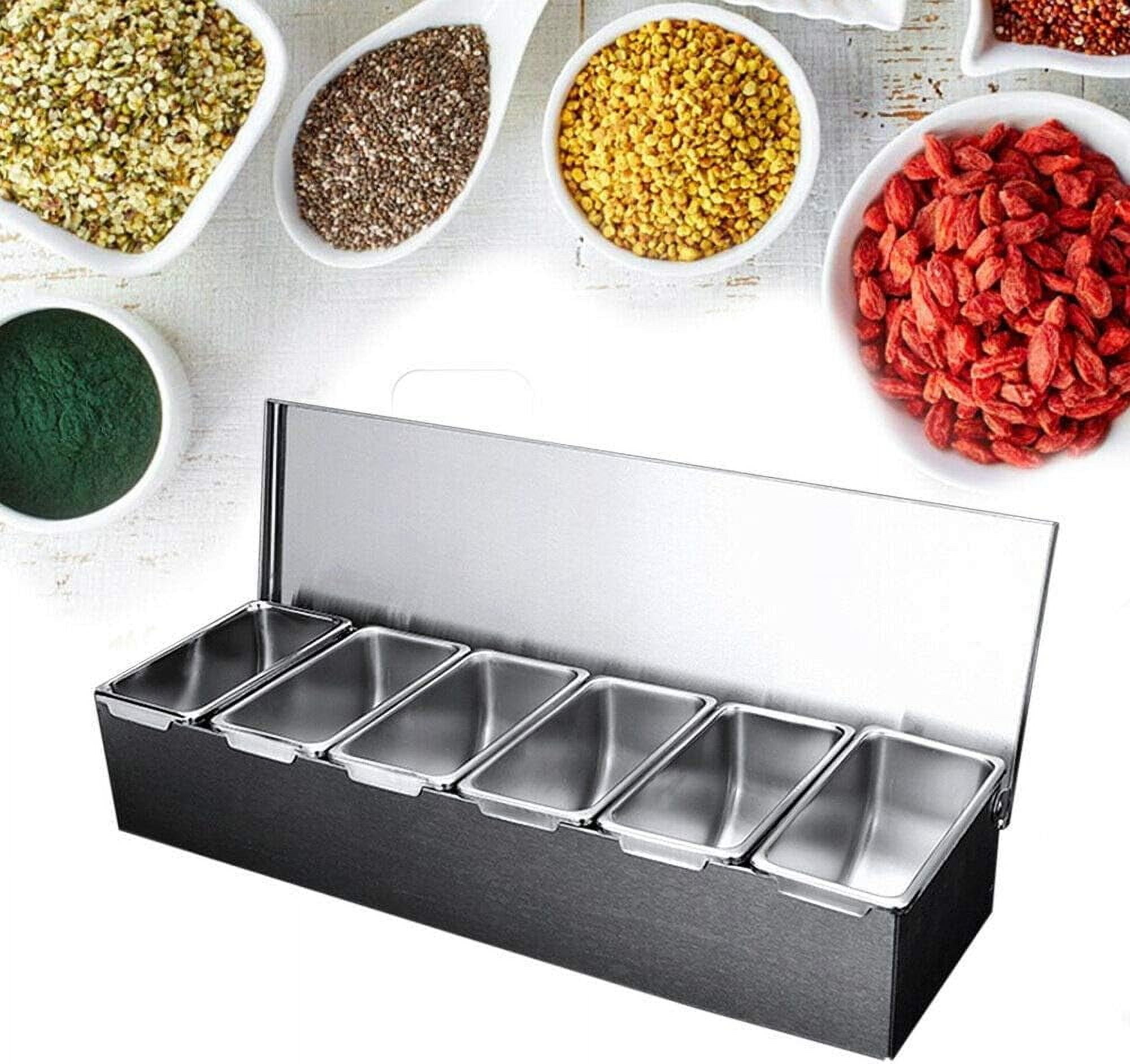 Gourmet's Essential Stainless Steel Condiment Station, Detachable ...