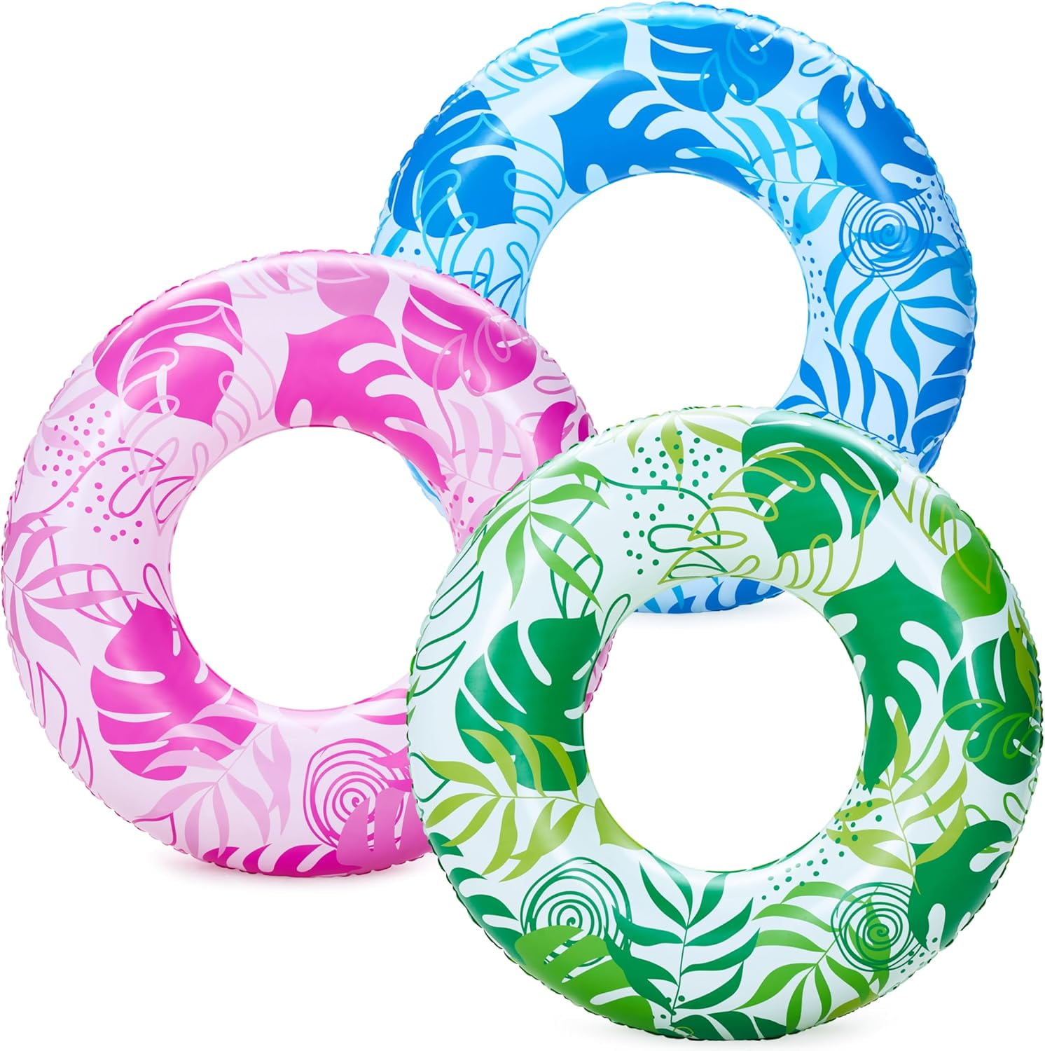 3 Pack Pool Floats, Pool Tube for Kids Swim Rings Inflatable Tubes ...