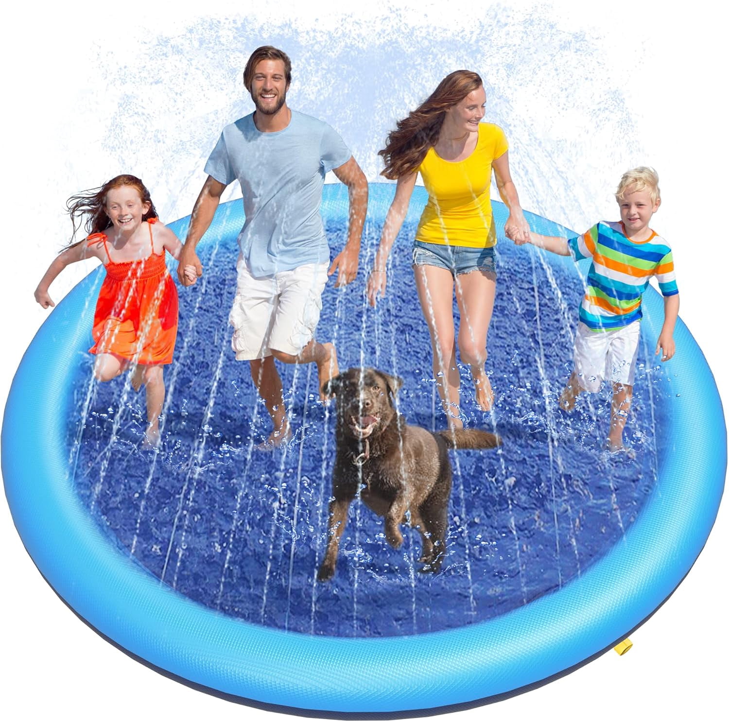 GourmetG Splash Pad for Dogs & Kids, 97" Anti-Slip Doggie Splash Pad ...